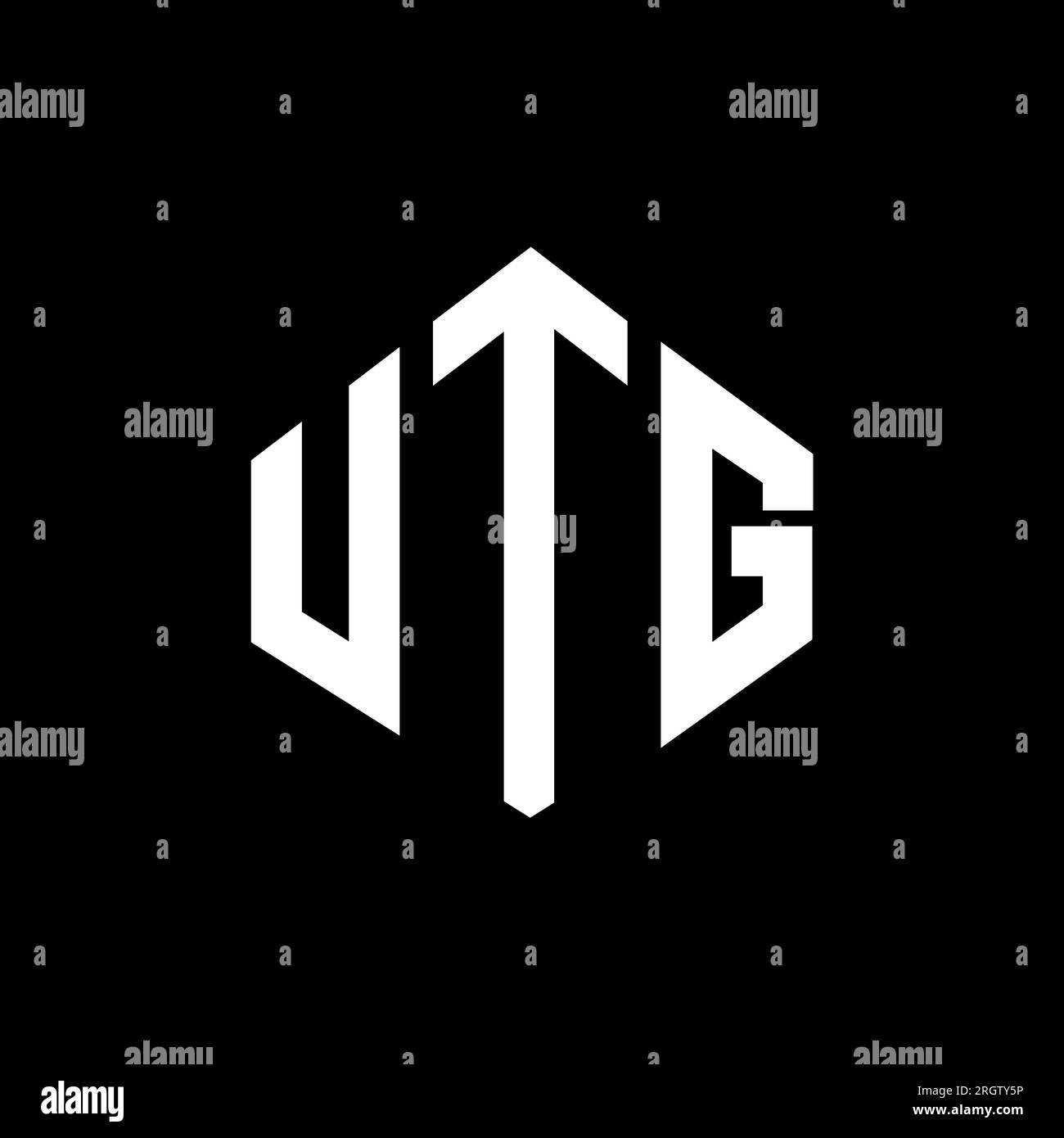 UTG letter logo design with polygon shape. UTG polygon and cube shape ...