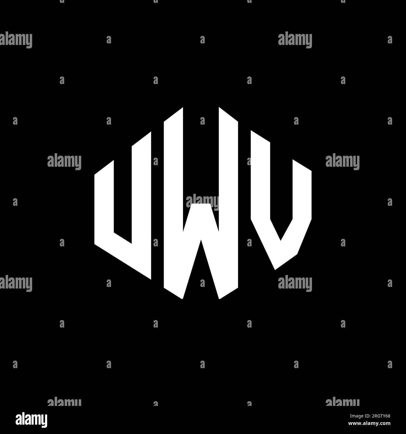 UWV letter logo design with polygon shape. UWV polygon and cube shape ...
