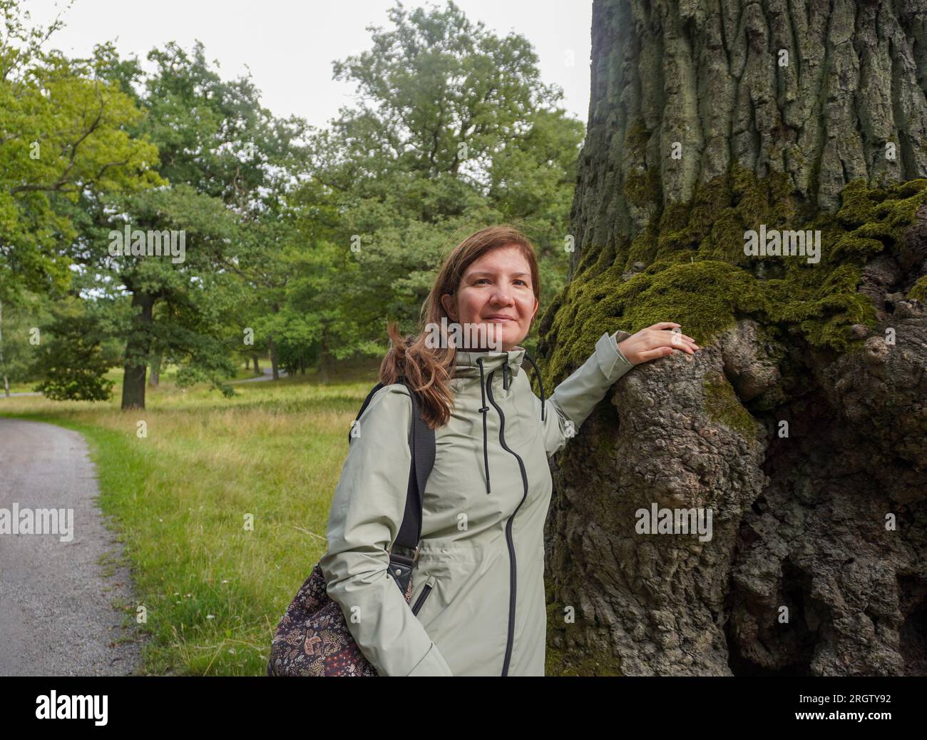 Standing leaning tree trunk hi-res stock photography and images - Alamy