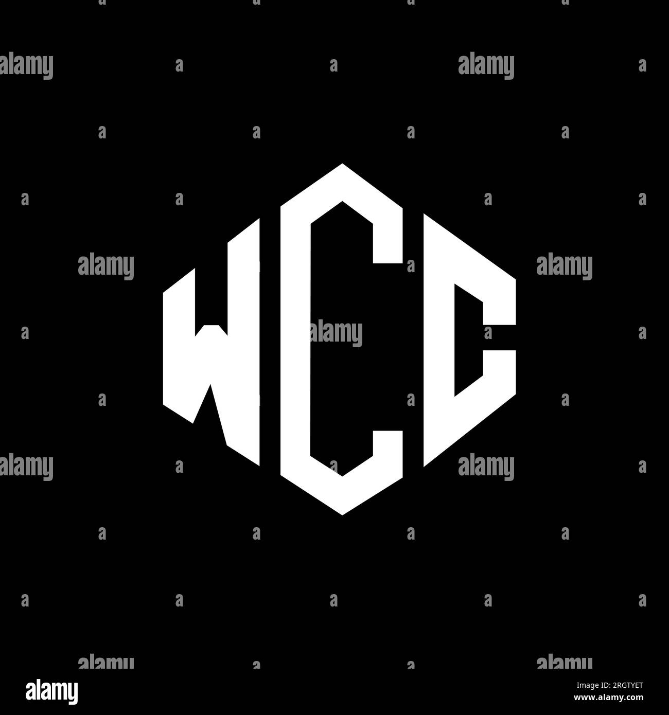 WCC letter logo design with polygon shape. WCC polygon and cube shape ...