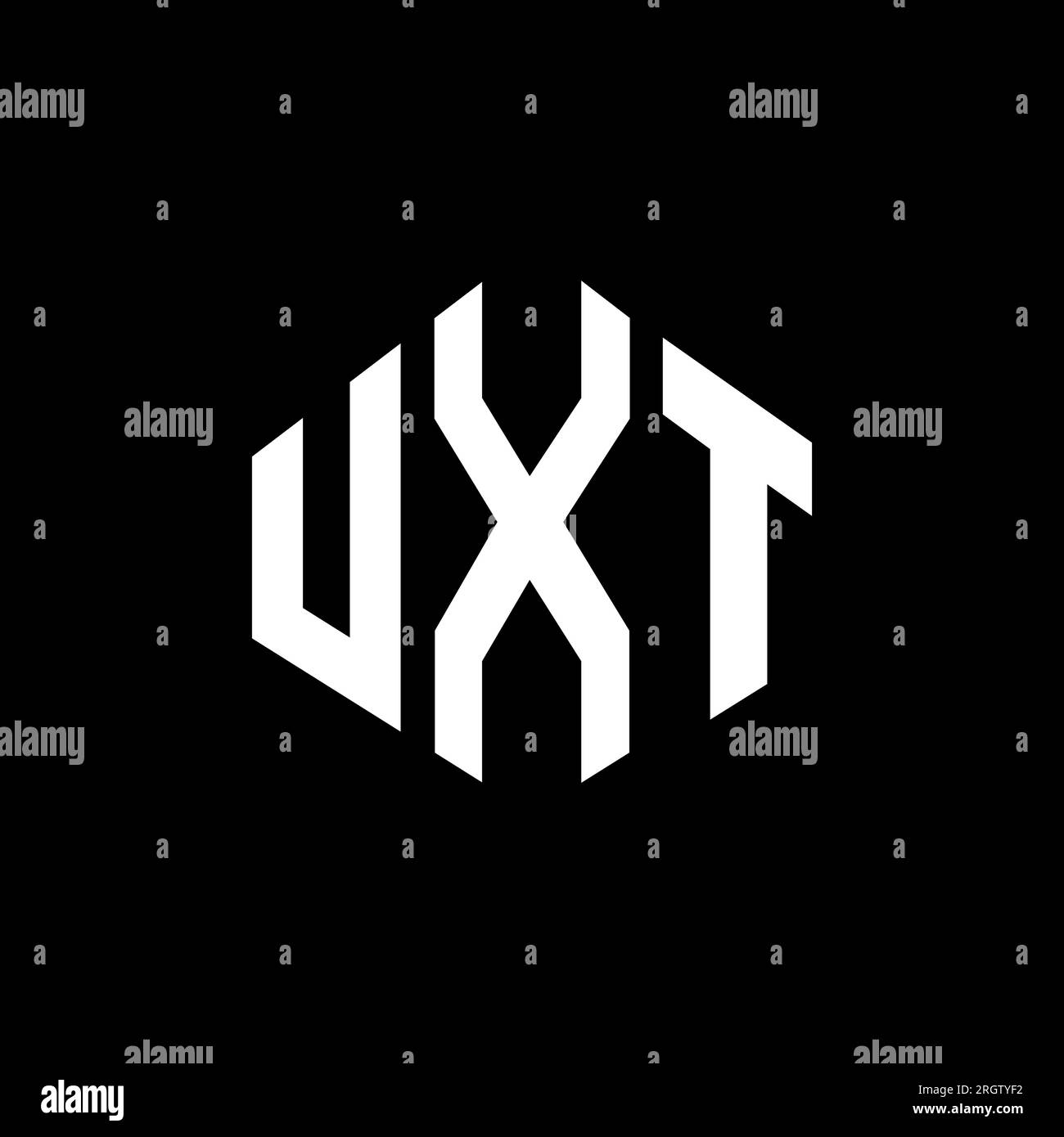 UXT letter logo design with polygon shape. UXT polygon and cube shape ...