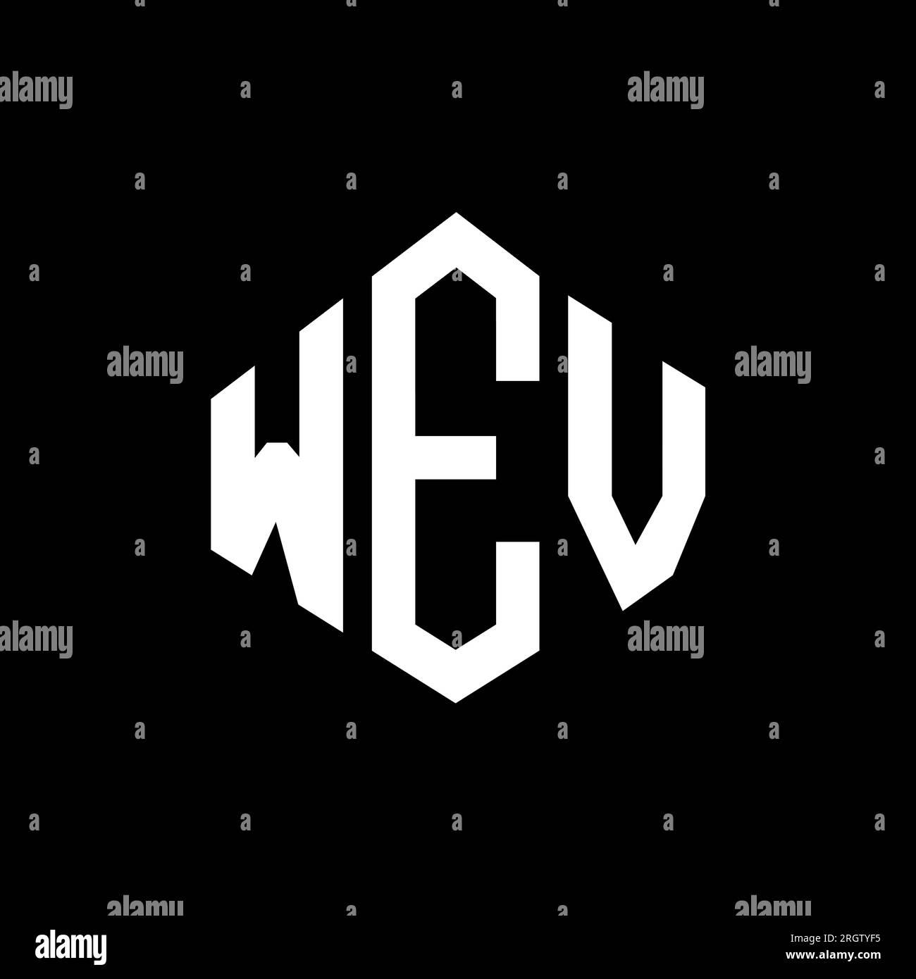 WEV letter logo design with polygon shape. WEV polygon and cube shape ...