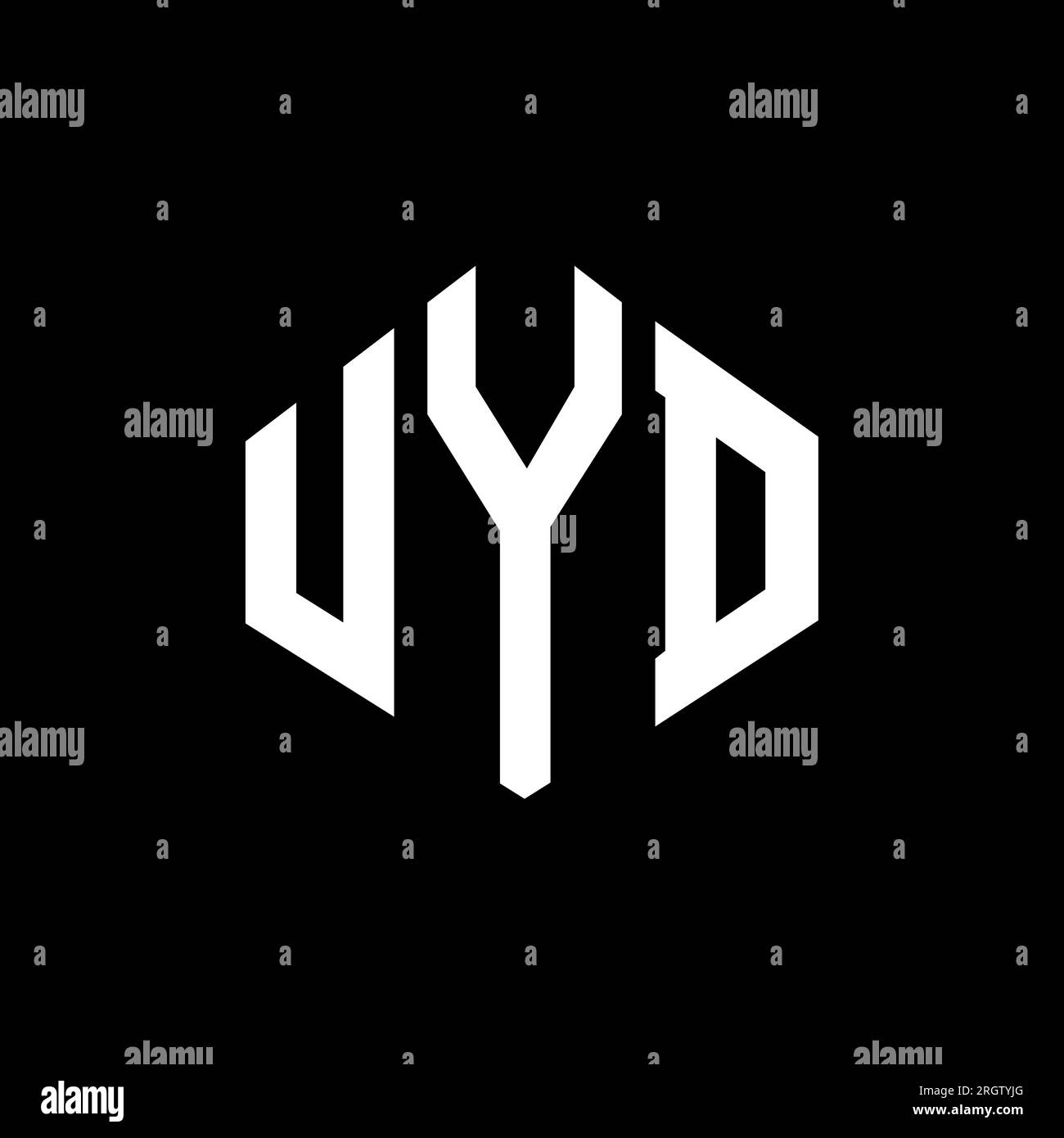 UYD letter logo design with polygon shape. UYD polygon and cube shape ...