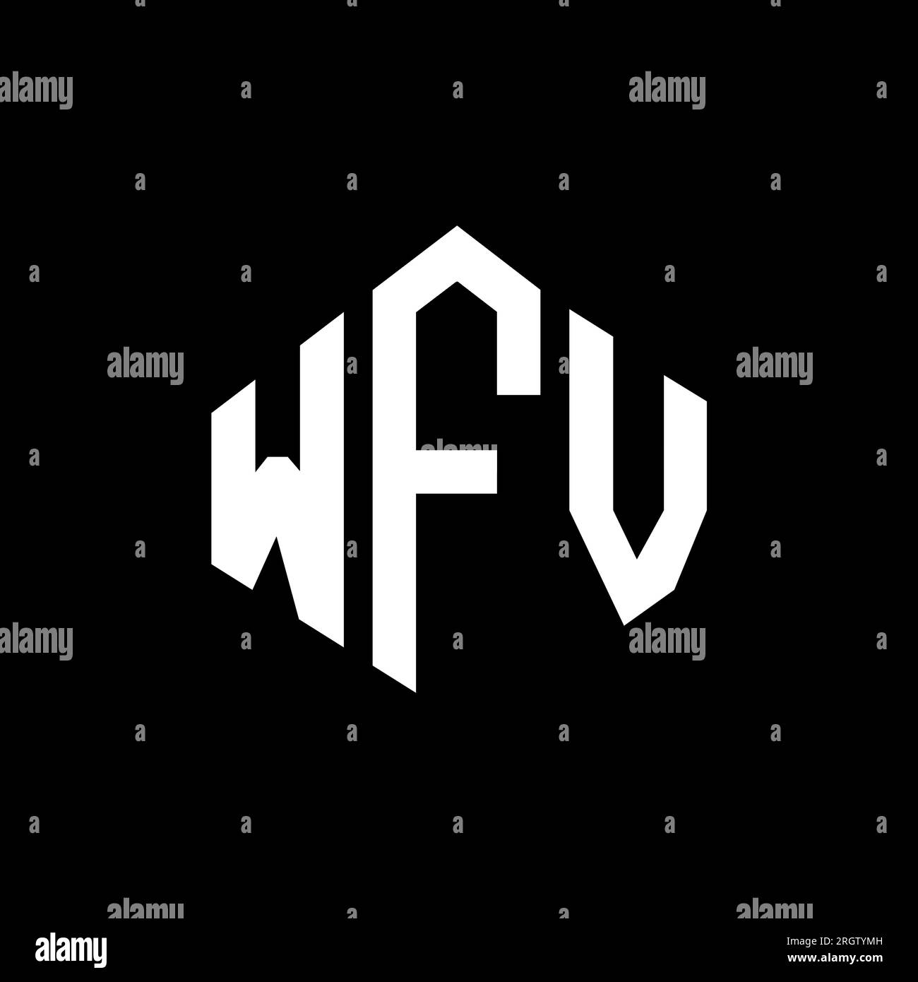 WFV letter logo design with polygon shape. WFV polygon and cube shape ...