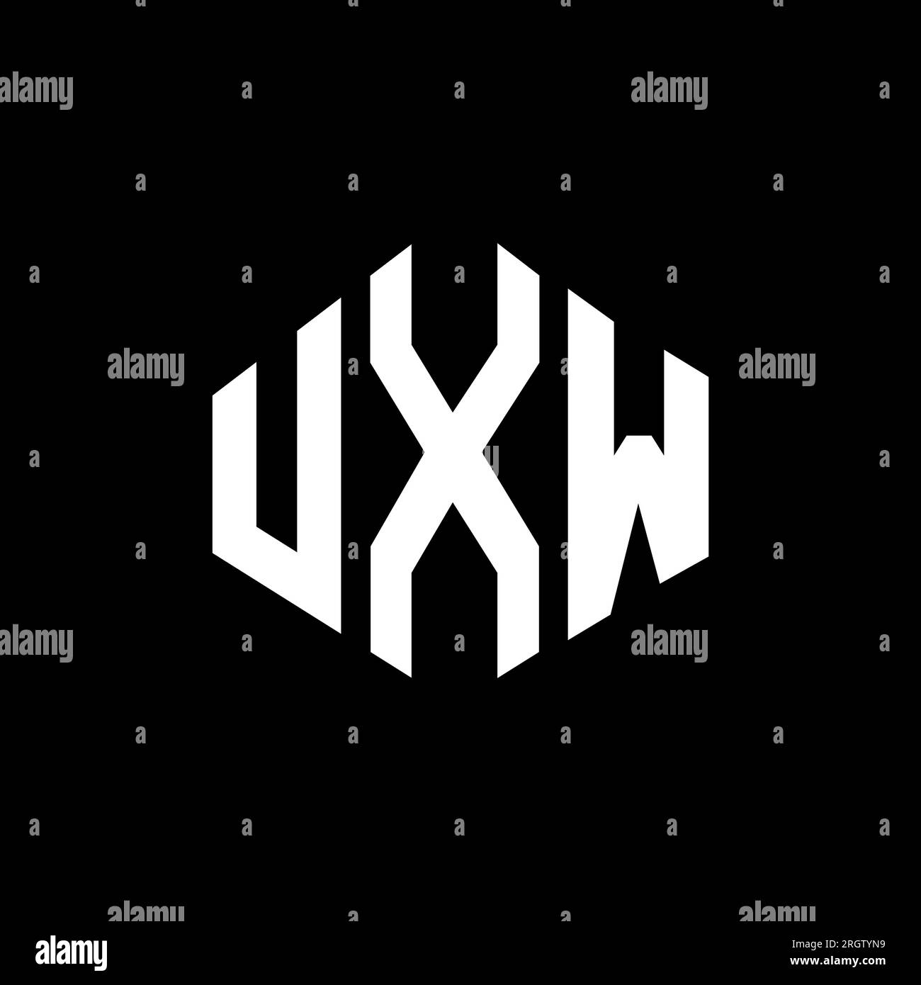 UXW letter logo design with polygon shape. UXW polygon and cube shape ...
