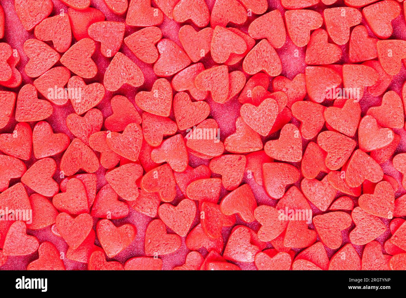 dessert decorations made of red sweet heart shaped candies Stock Photo ...