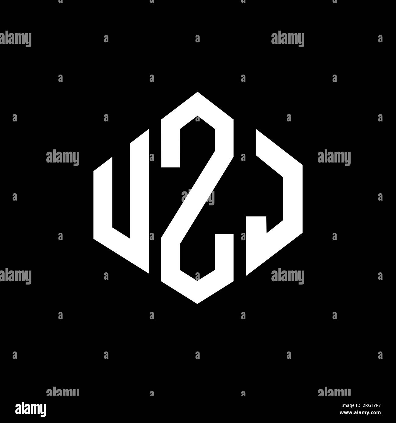 UZJ letter logo design with polygon shape. UZJ polygon and cube shape ...