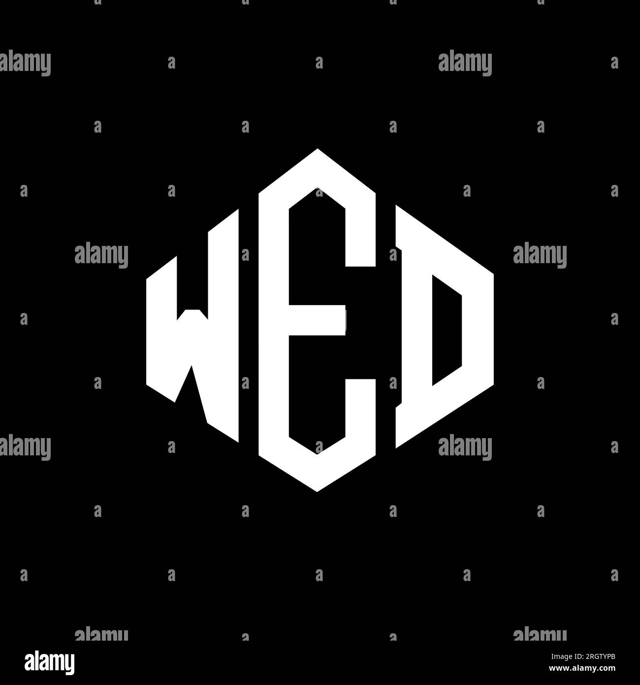 WED letter logo design with polygon shape. WED polygon and cube shape ...