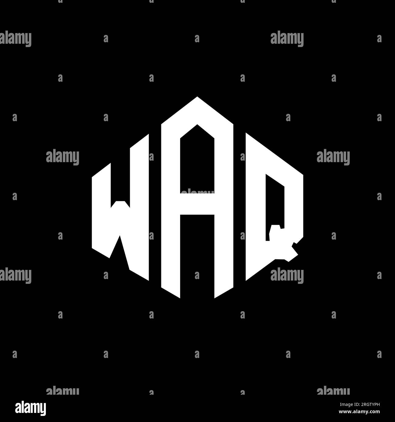 WAQ letter logo design with polygon shape. WAQ polygon and cube shape logo design. WAQ hexagon ...