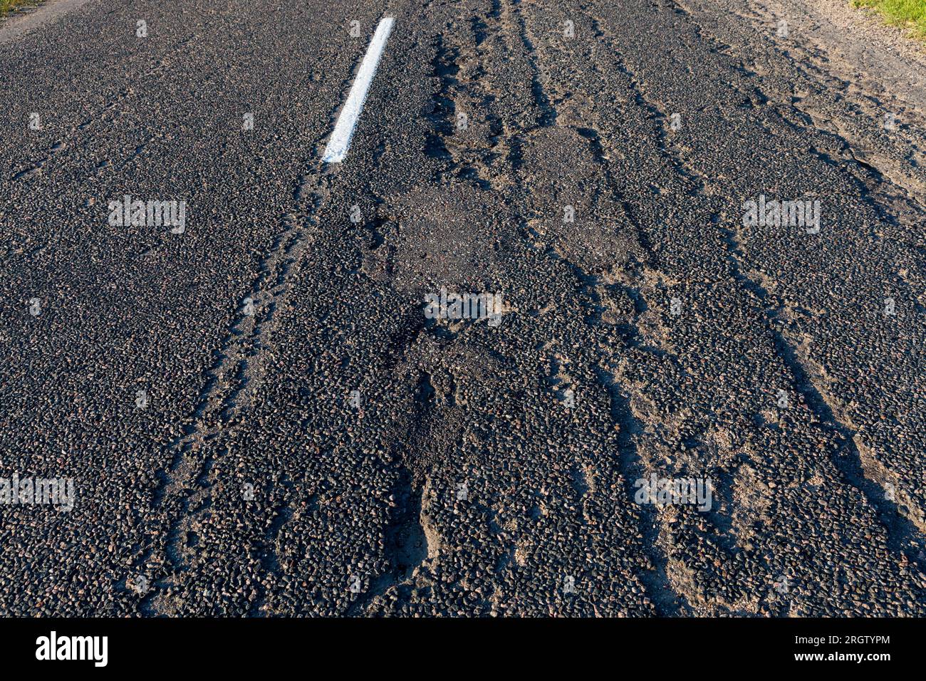 paved road for the movement of various vehicles, an old road with ...