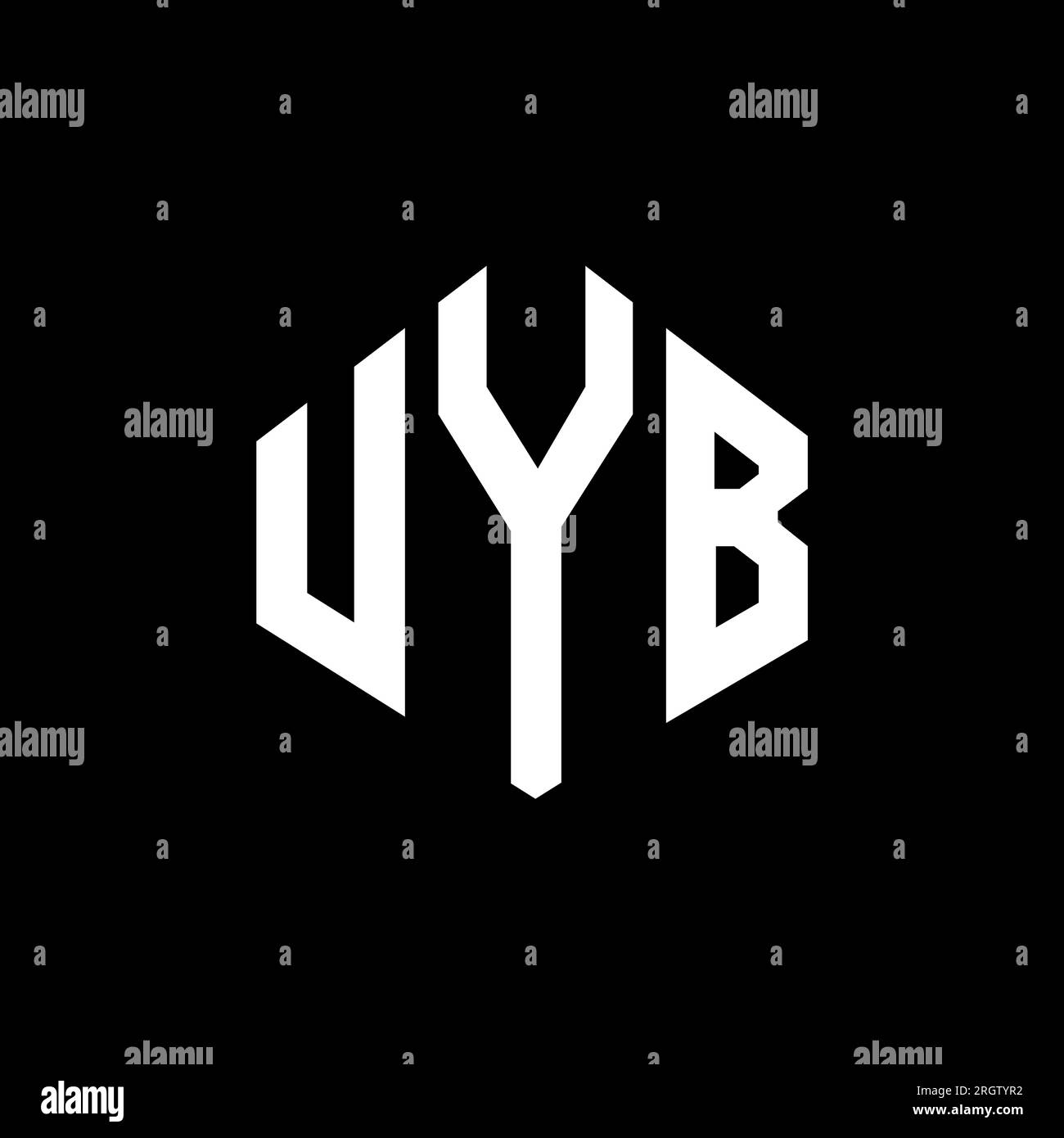 UYB letter logo design with polygon shape. UYB polygon and cube shape ...
