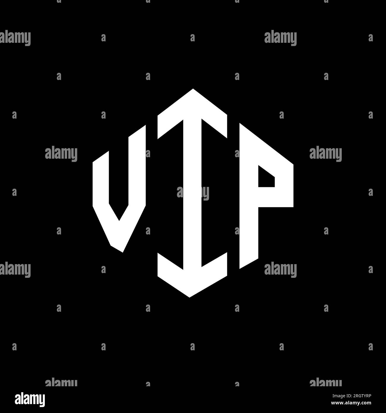 VIP letter logo design with polygon shape. VIP polygon and cube shape ...