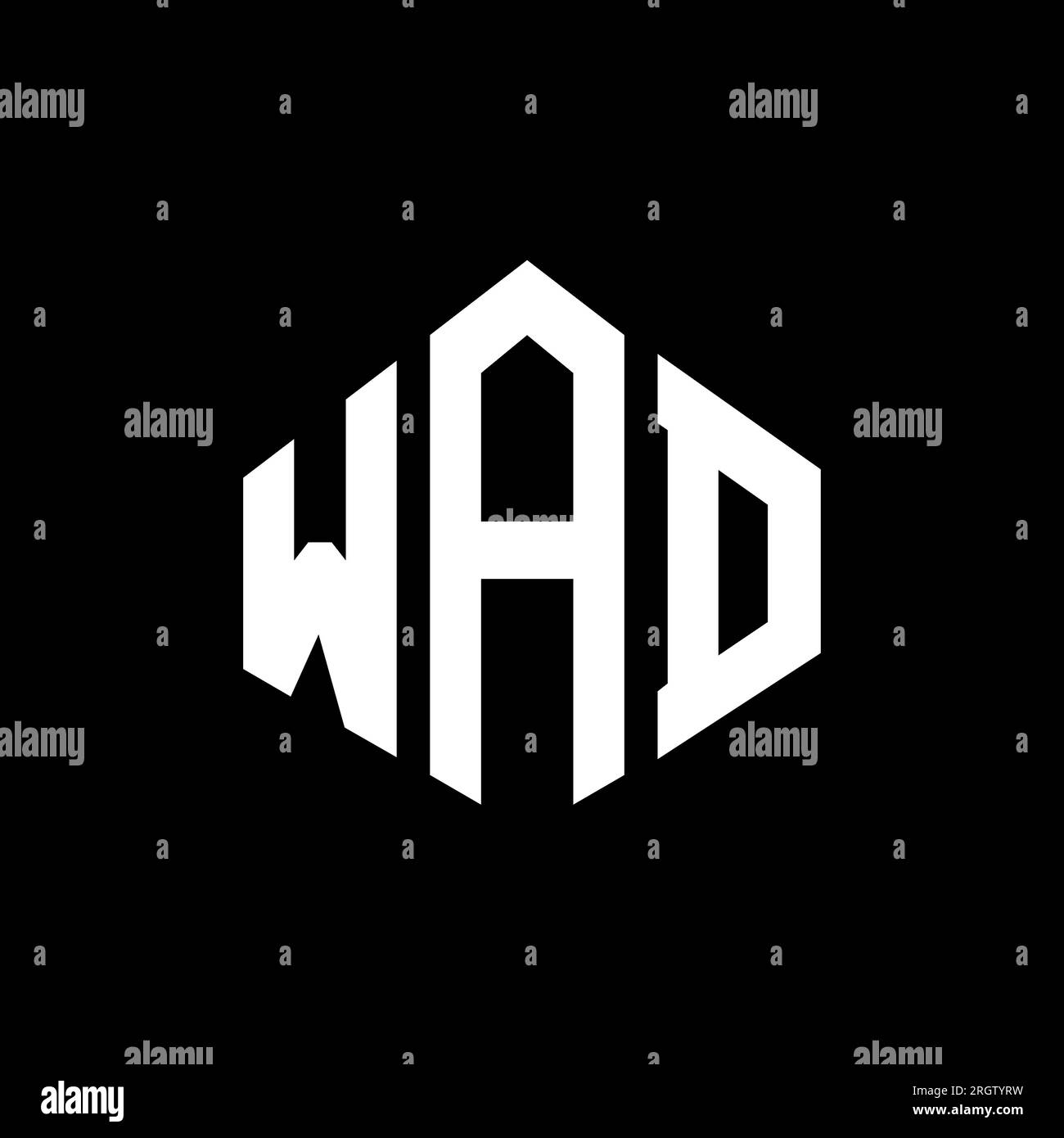 WAD letter logo design with polygon shape. WAD polygon and cube shape ...