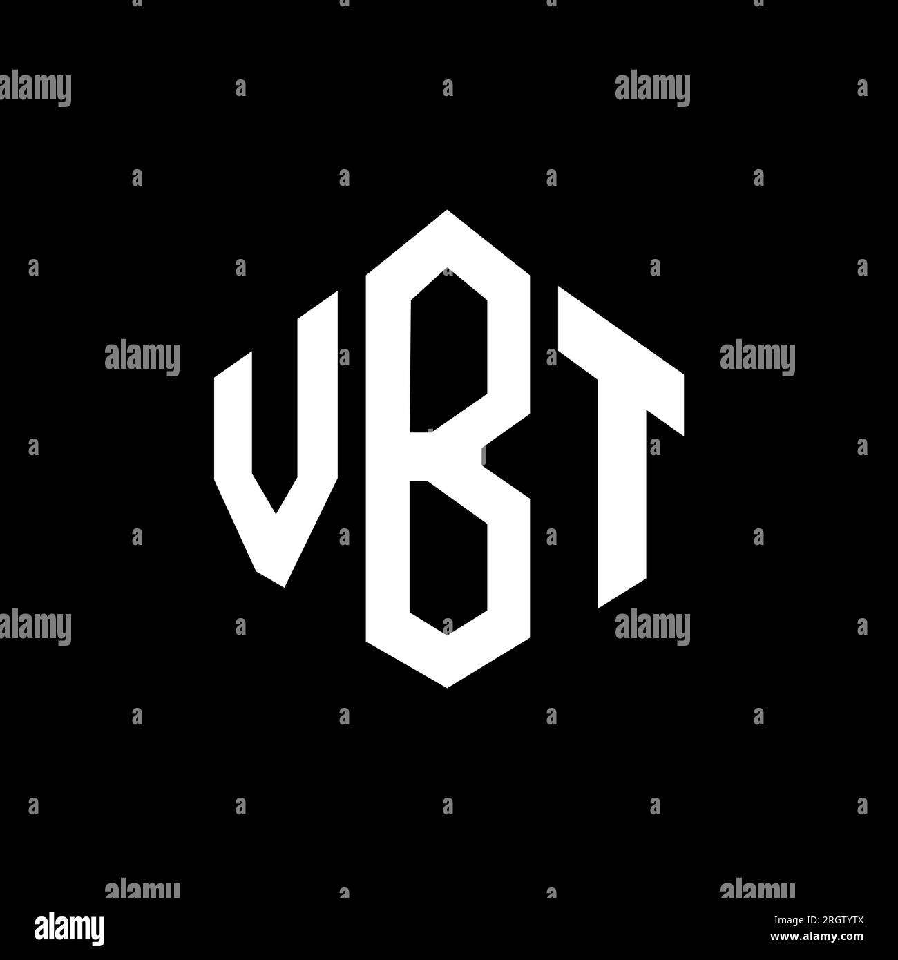 VBT letter logo design with polygon shape. VBT polygon and cube shape ...