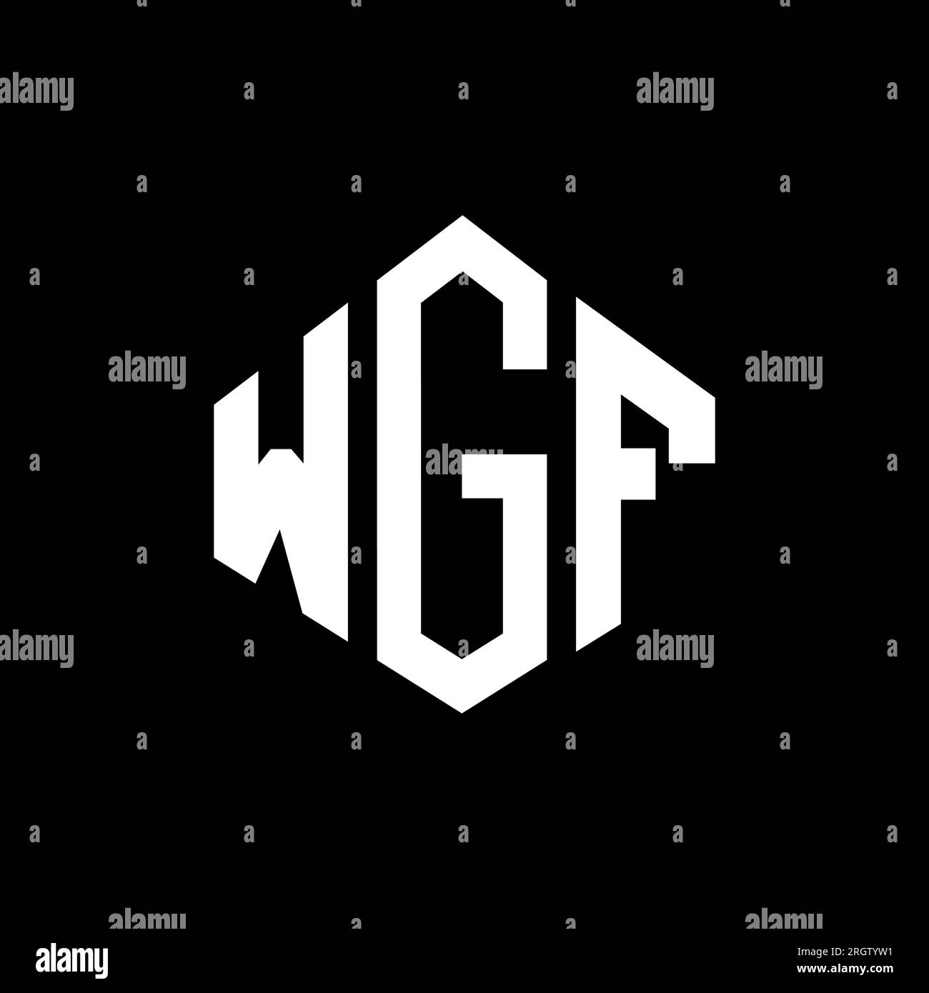WGF letter logo design with polygon shape. WGF polygon and cube shape ...