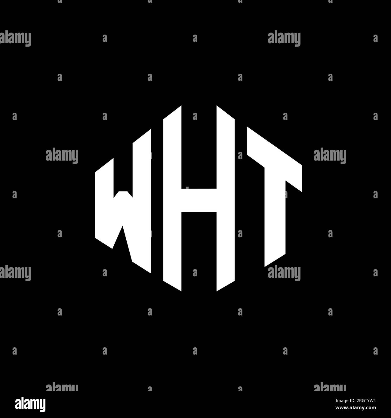 WHT letter logo design with polygon shape. WHT polygon and cube shape ...