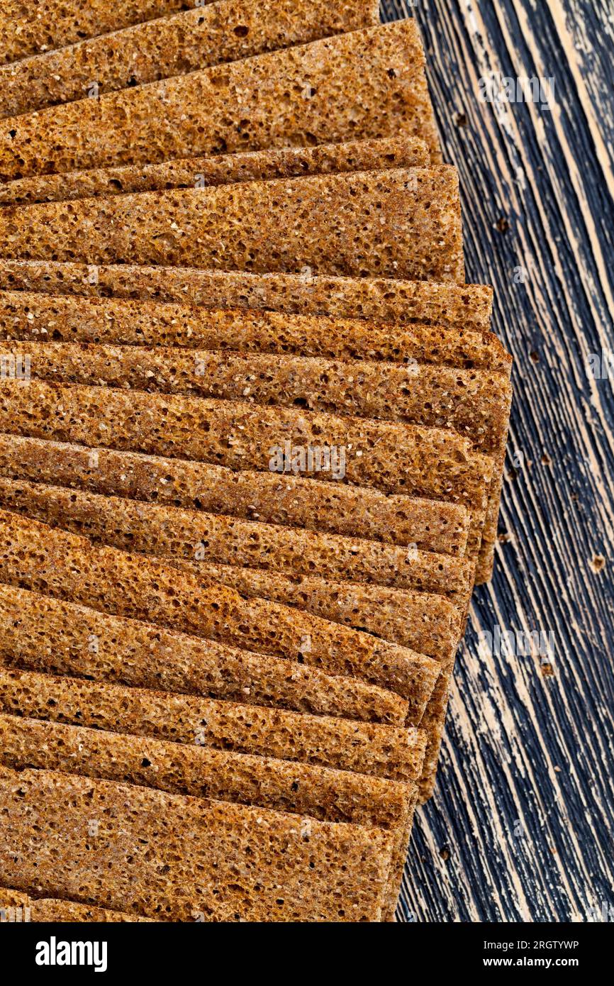 dry crusty bread made from rye flour with coriander, thin bread as a ...