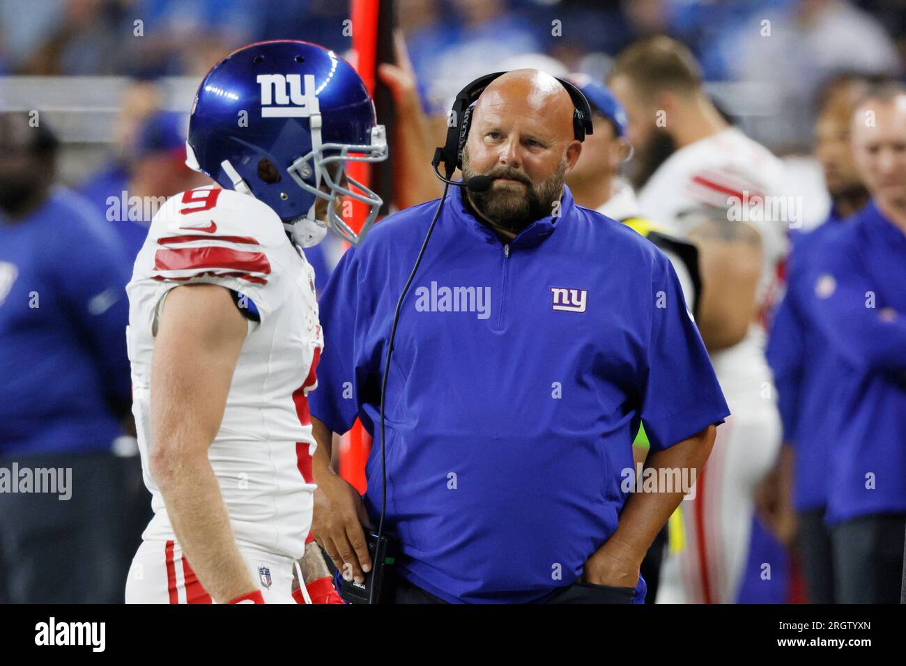 New York Giants head coach Brian Daboll looks towards New York Giants ...