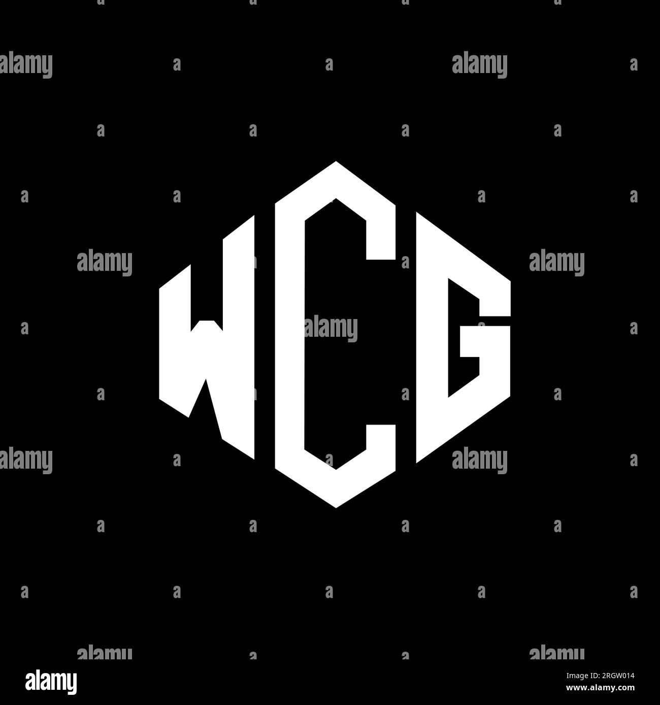 WCG letter logo design with polygon shape. WCG polygon and cube shape ...