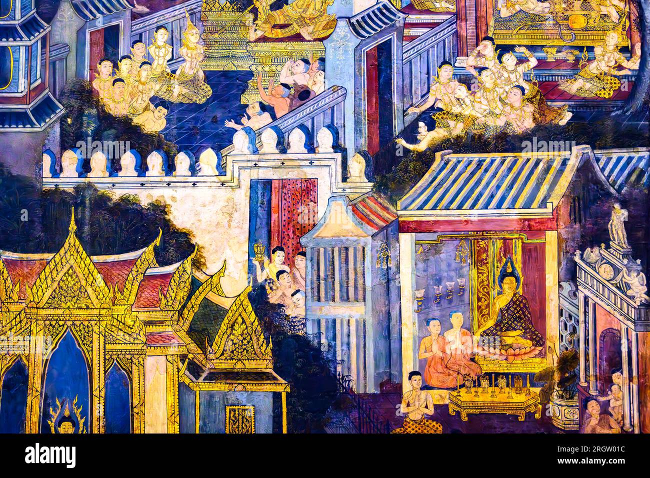 Mural in wat pho temple hi-res stock photography and images - Alamy