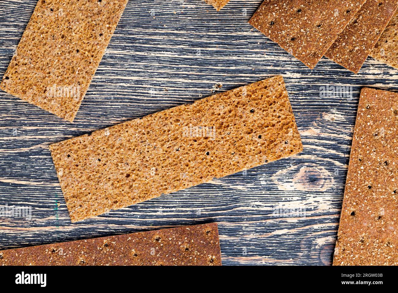 dry crusty bread made from rye flour with coriander, thin bread as a ...