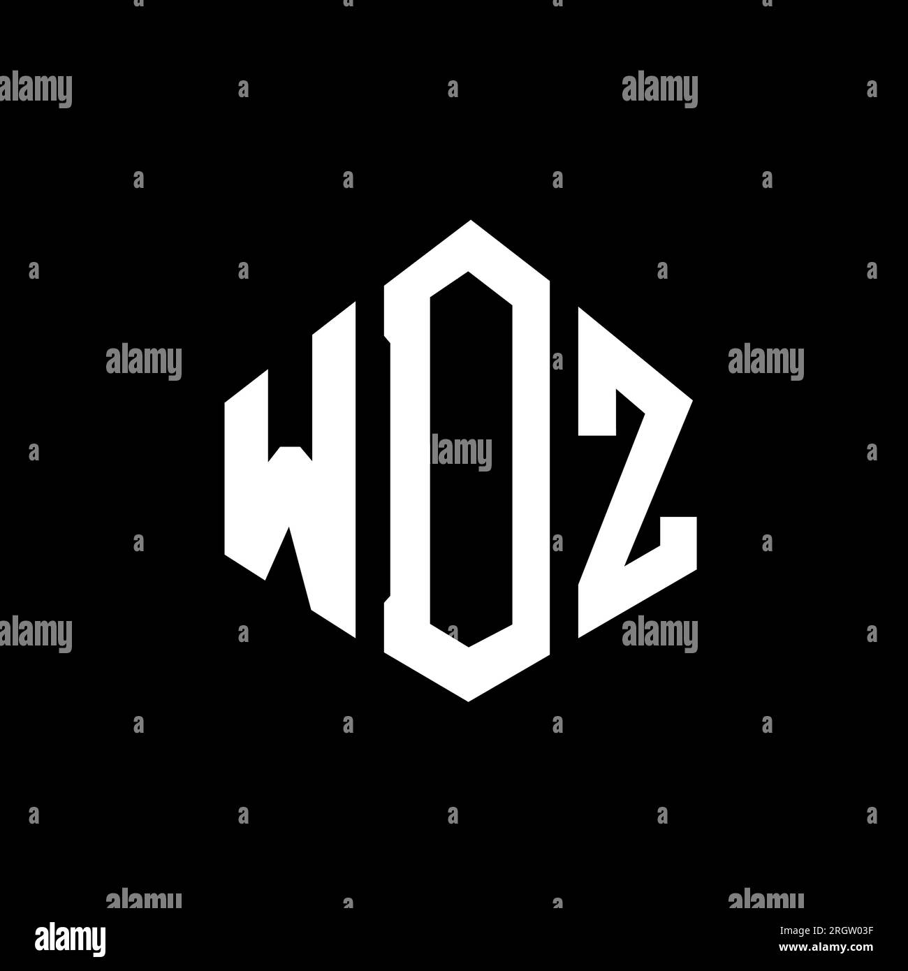 WDZ letter logo design with polygon shape. WDZ polygon and cube shape logo design. WDZ hexagon ...