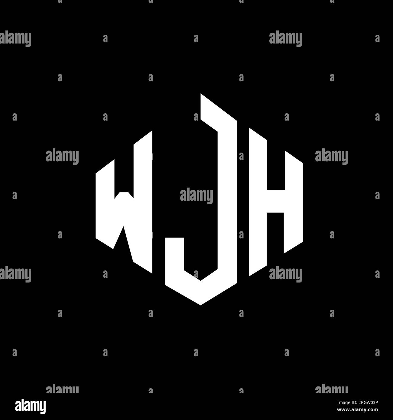 WJH letter logo design with polygon shape. WJH polygon and cube shape ...