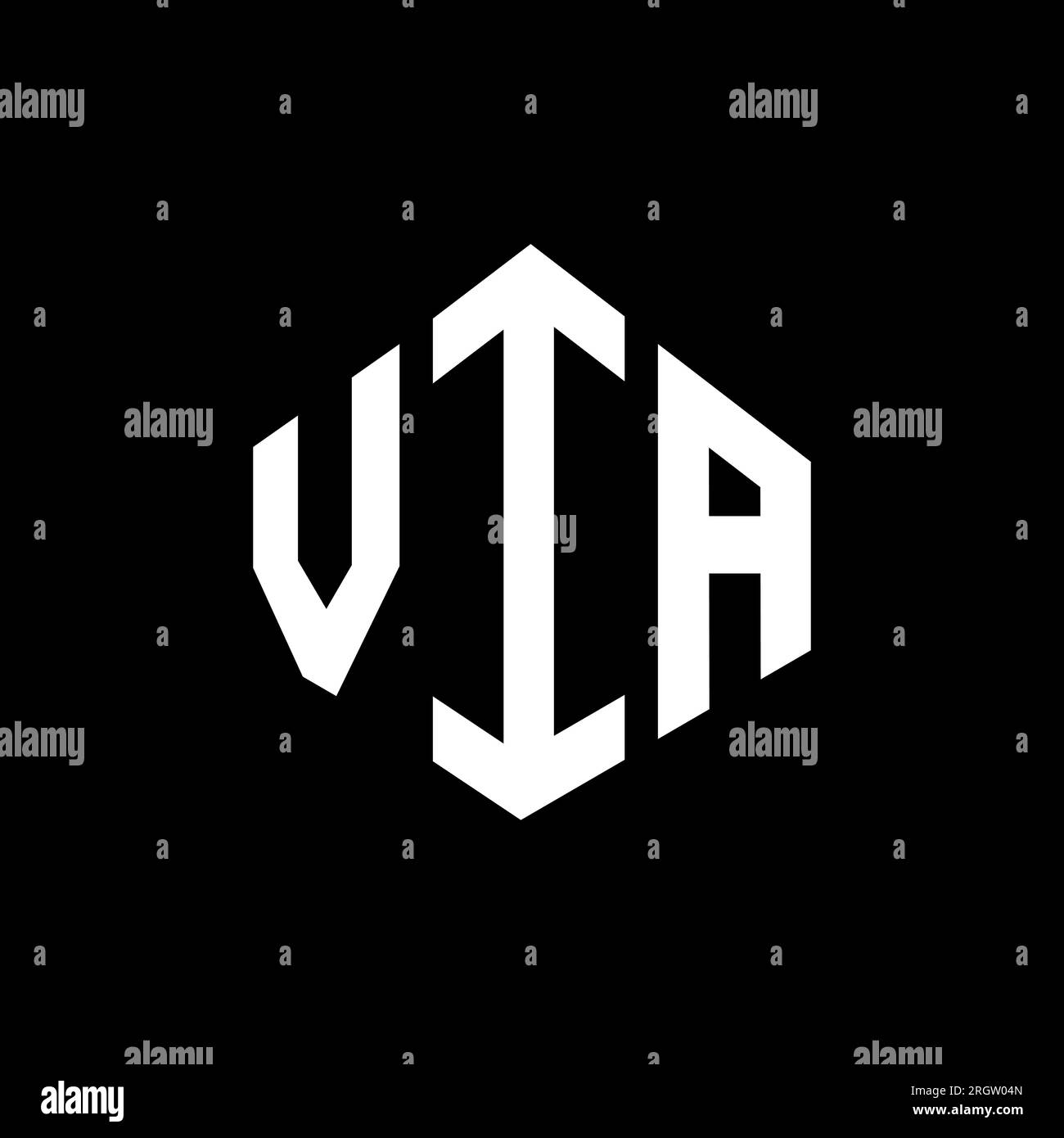 VIA letter logo design with polygon shape. VIA polygon and cube shape ...
