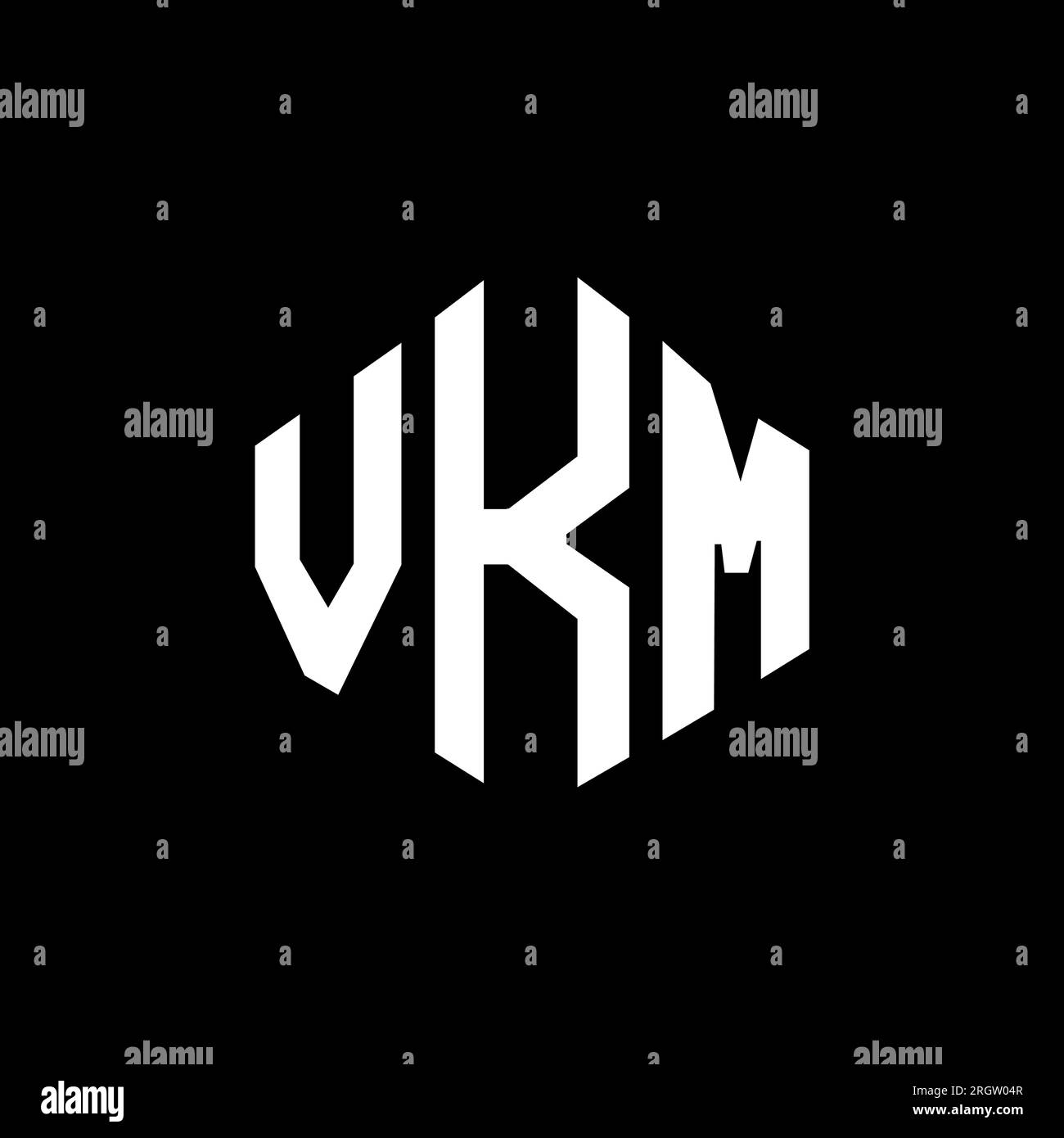 VKM letter logo design with polygon shape. VKM polygon and cube shape ...