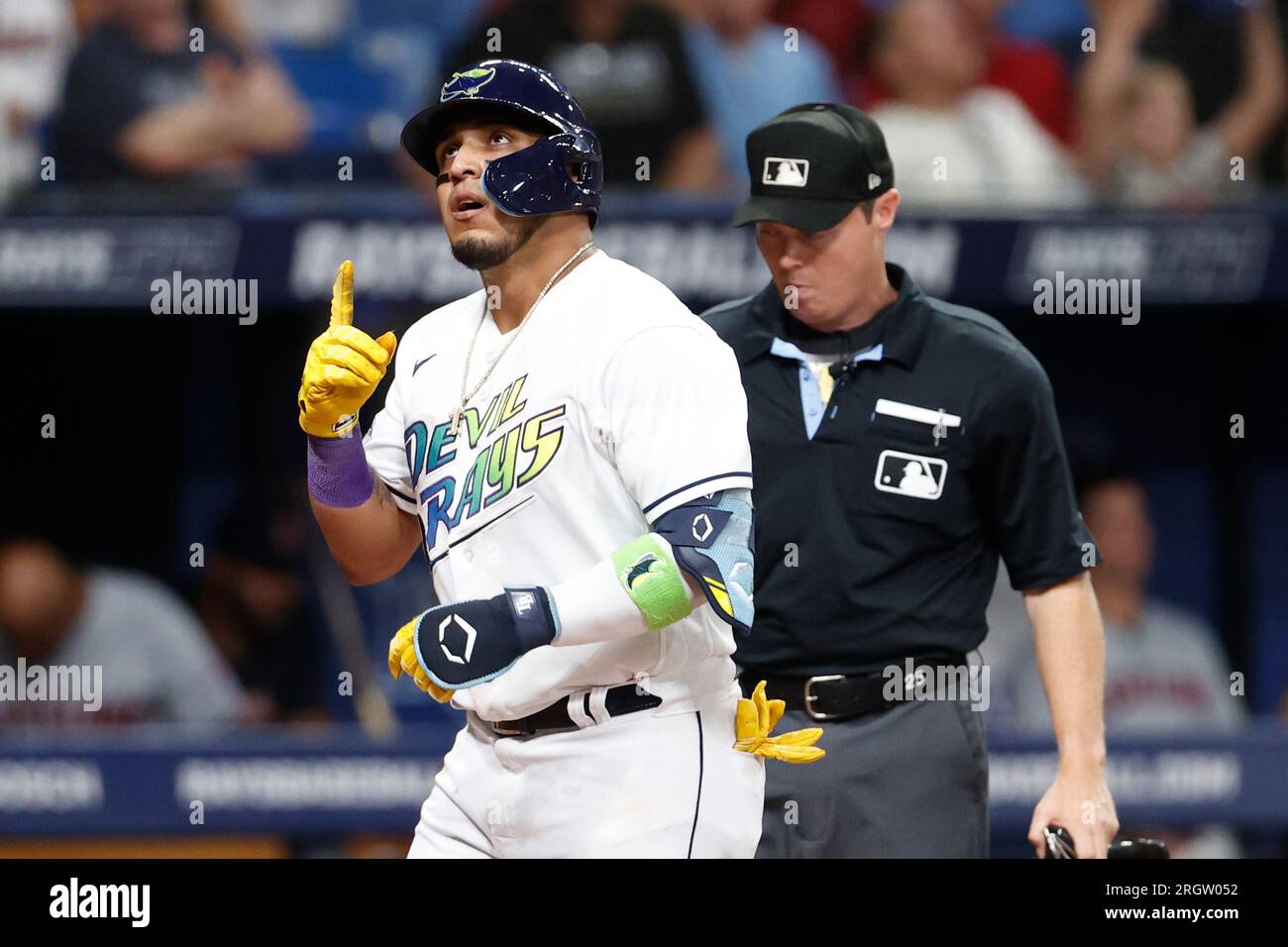 Tampa Bay Rays' Isaac Paredes celebrates after hitting a two-run home ...