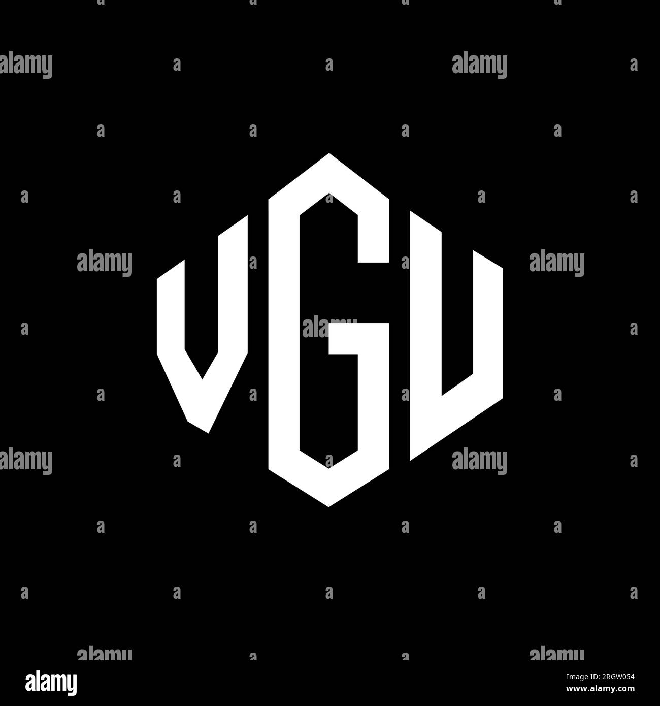 VGU letter logo design with polygon shape. VGU polygon and cube shape ...