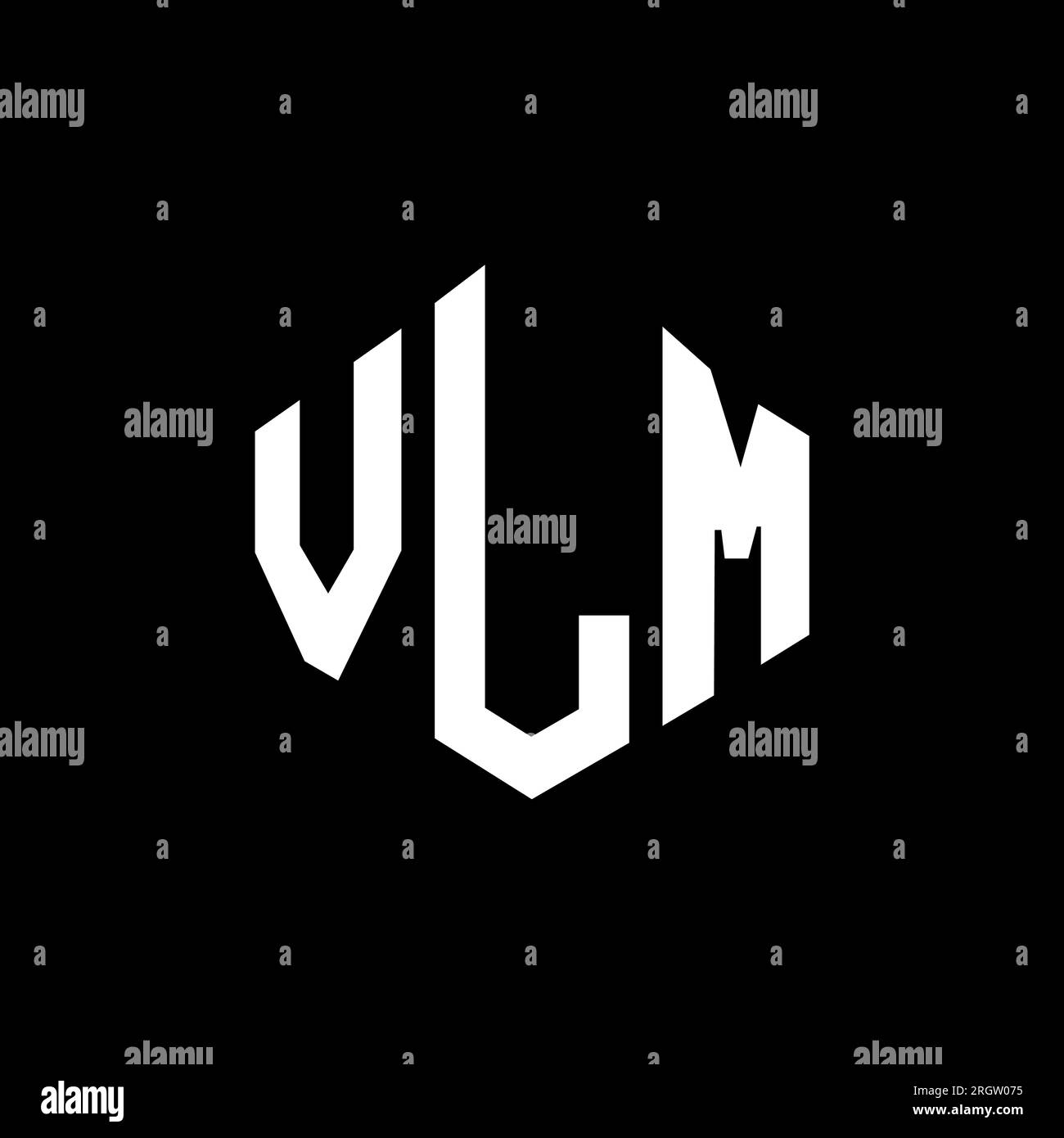 VLM letter logo design with polygon shape. VLM polygon and cube shape ...