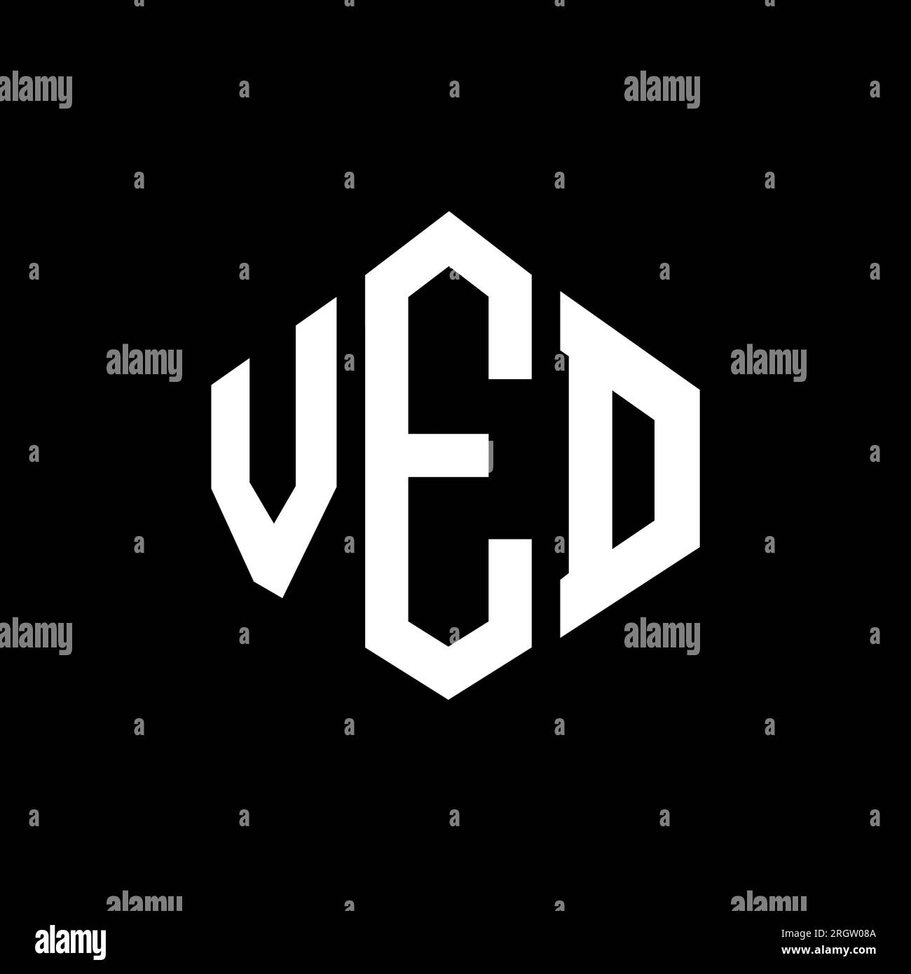 VED letter logo design with polygon shape. VED polygon and cube shape ...