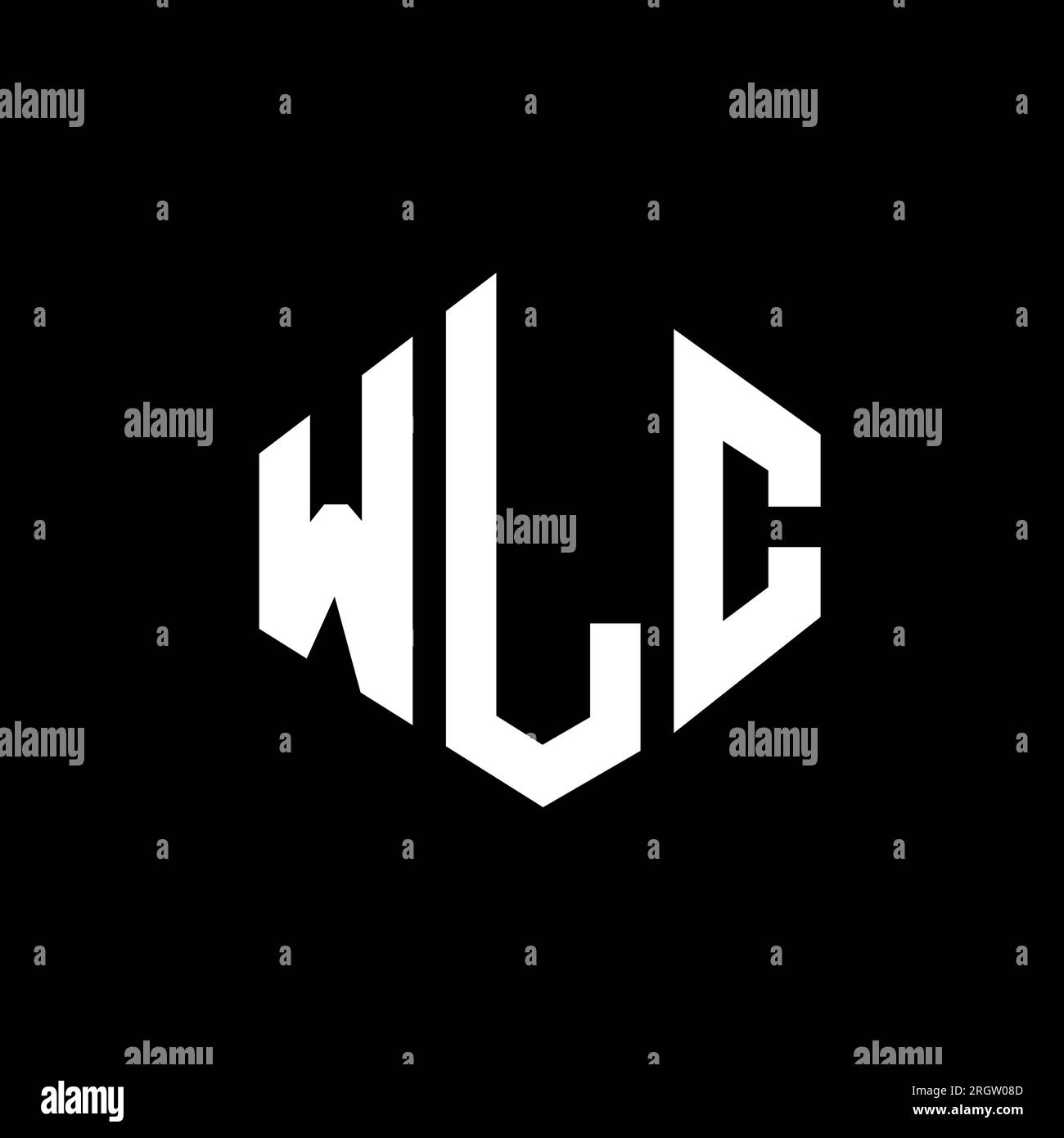WLC letter logo design with polygon shape. WLC polygon and cube shape ...
