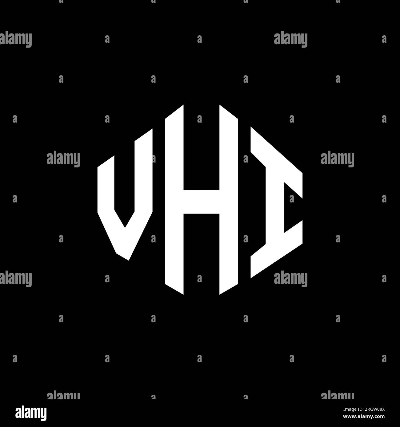 VHI letter logo design with polygon shape. VHI polygon and cube shape ...