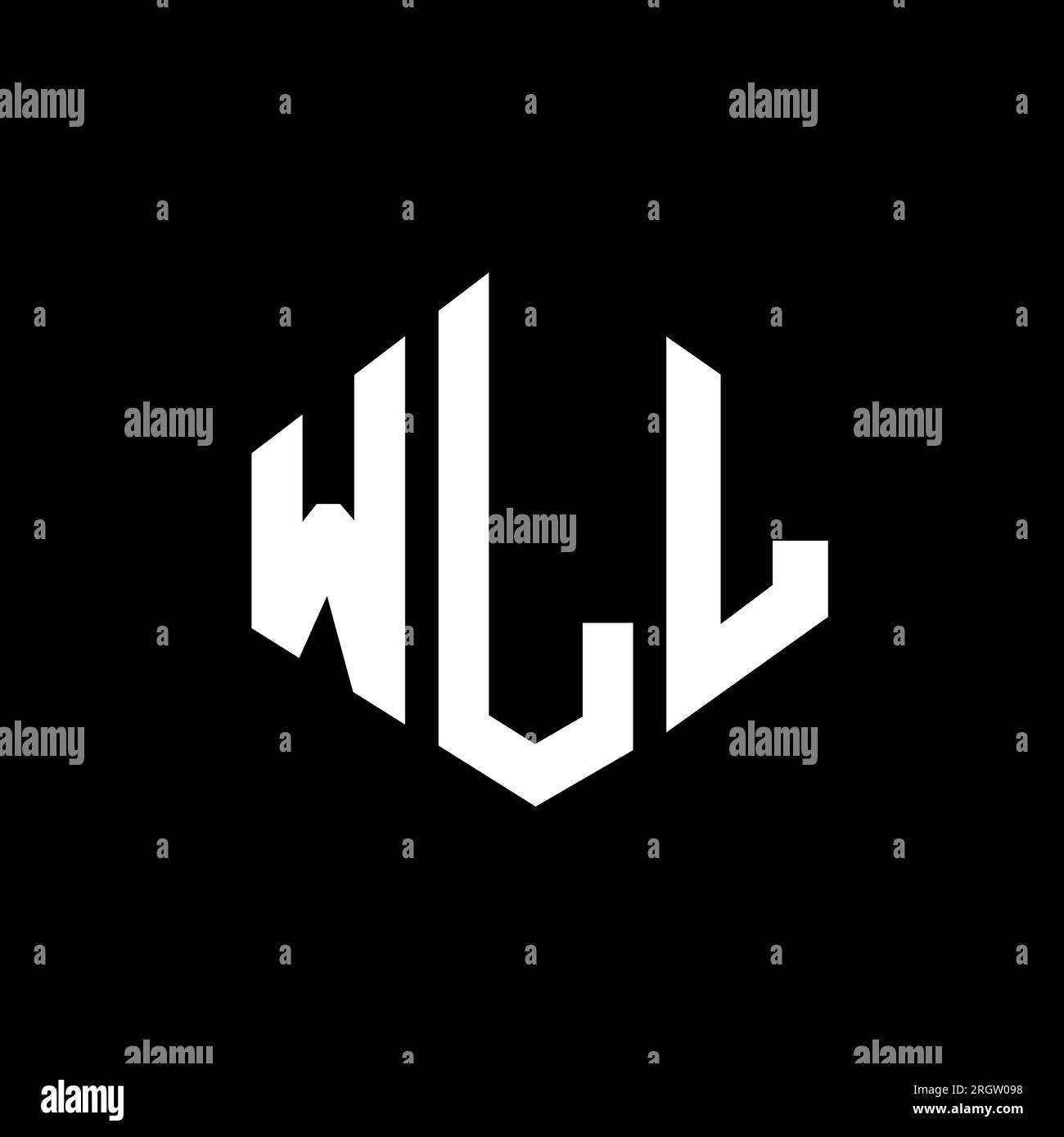 WLL letter logo design with polygon shape. WLL polygon and cube shape ...