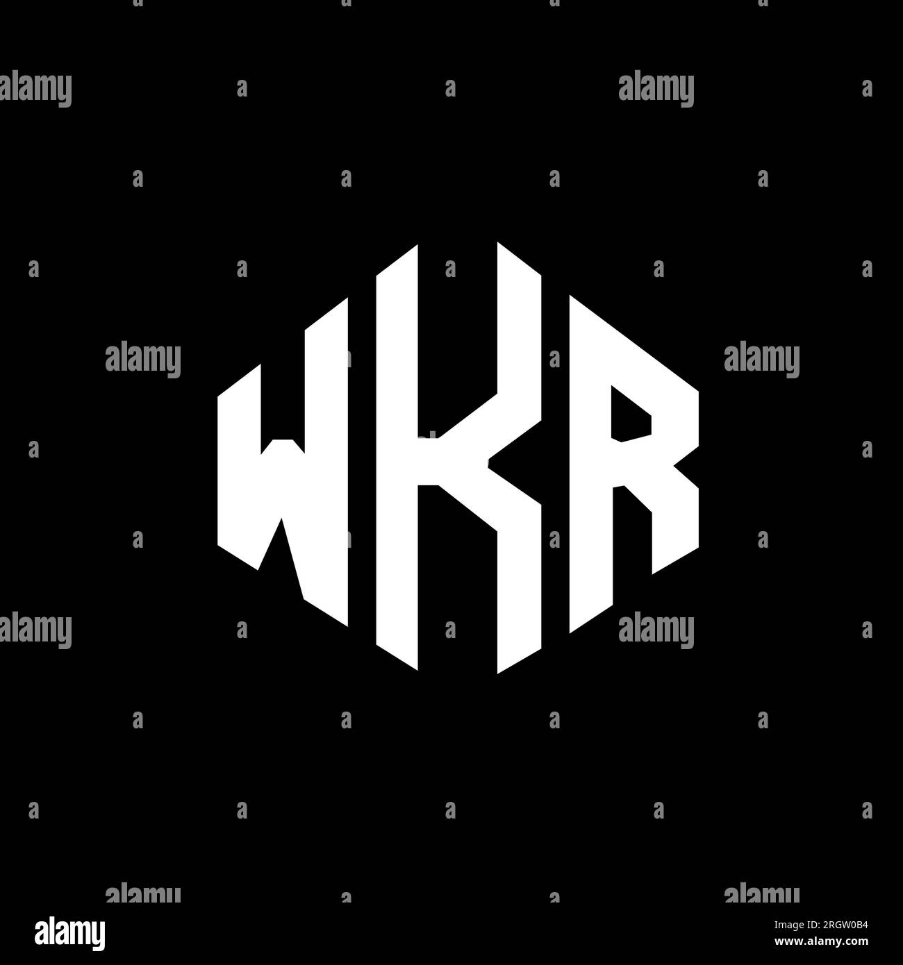 WKR letter logo design with polygon shape. WKR polygon and cube shape ...
