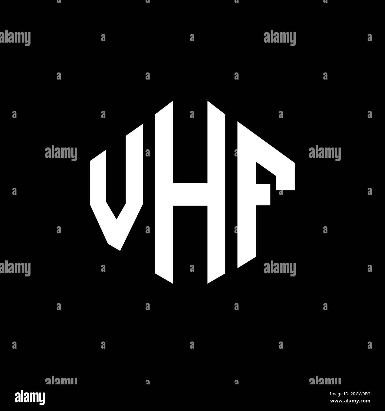 VHF letter logo design with polygon shape. VHF polygon and cube shape ...