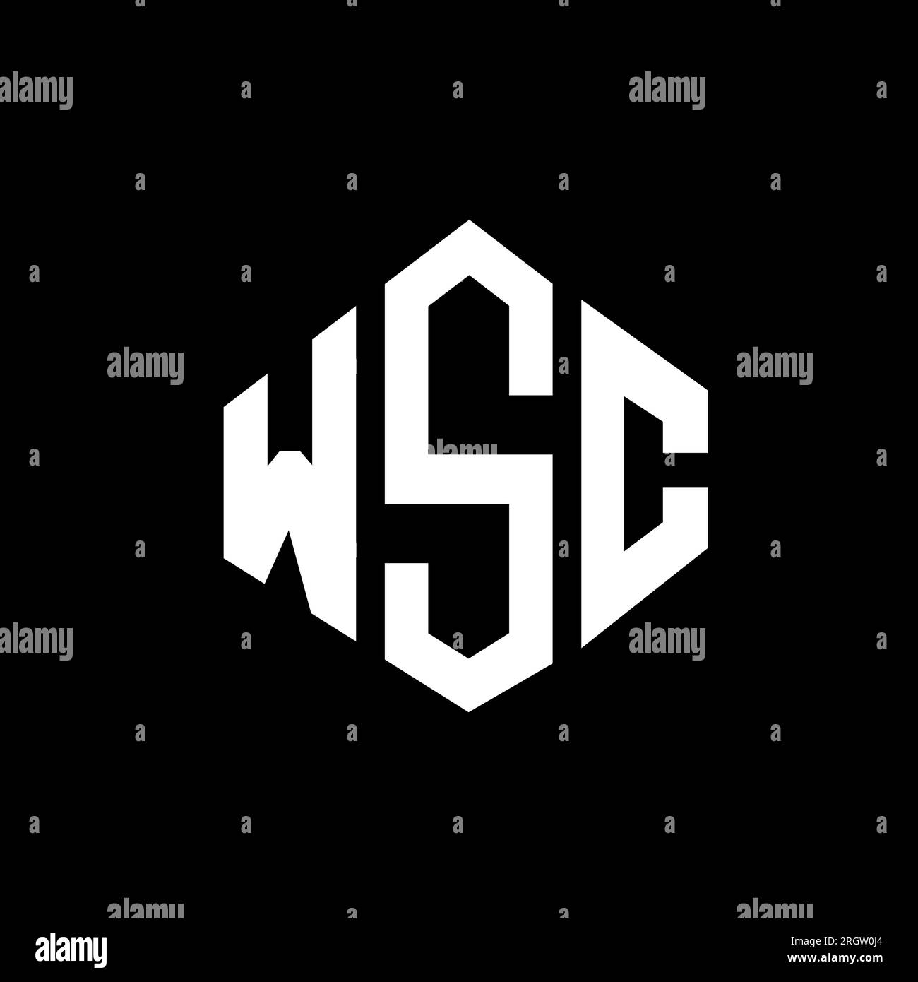 WSC letter logo design with polygon shape. WSC polygon and cube shape ...