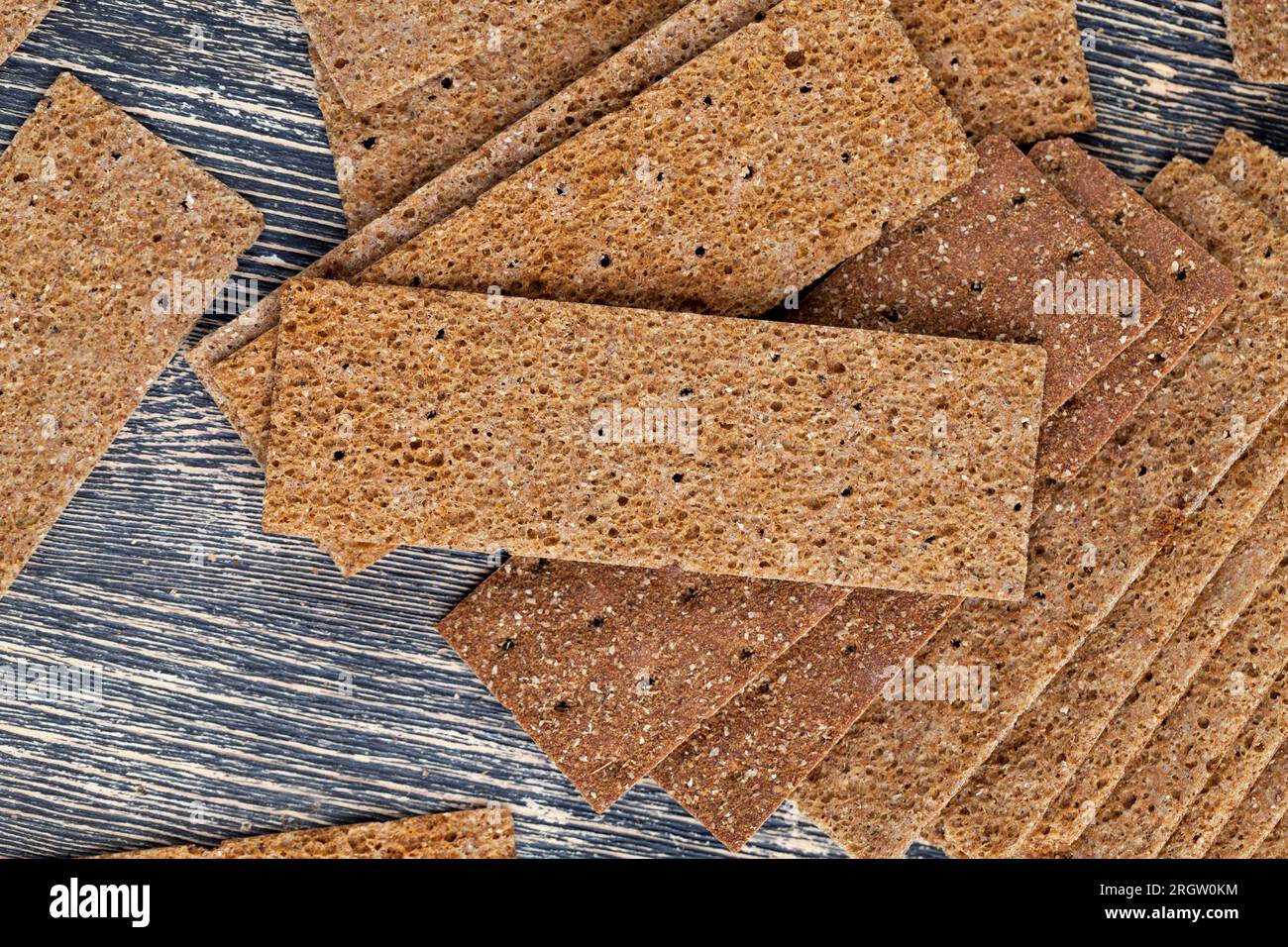 dry crusty bread made from rye flour with coriander, thin bread as a ...