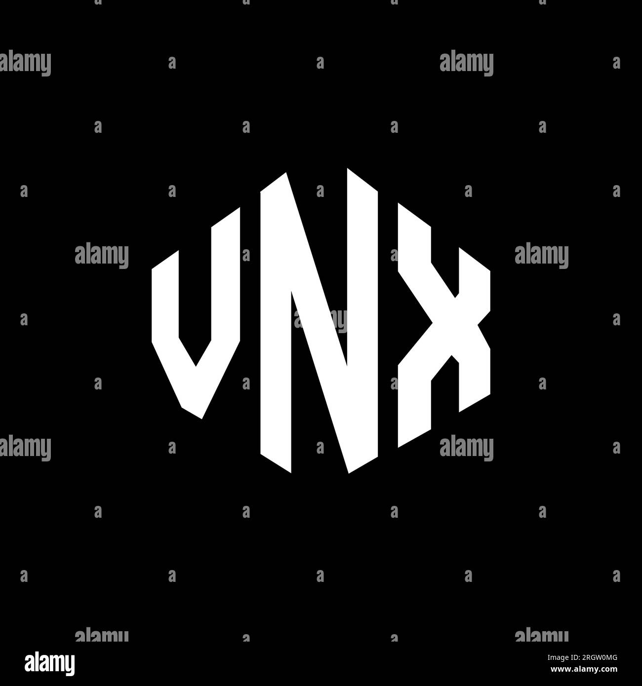 VNX letter logo design with polygon shape. VNX polygon and cube shape ...