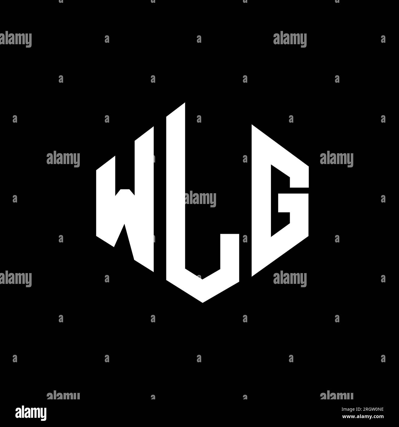 WLG letter logo design with polygon shape. WLG polygon and cube shape ...