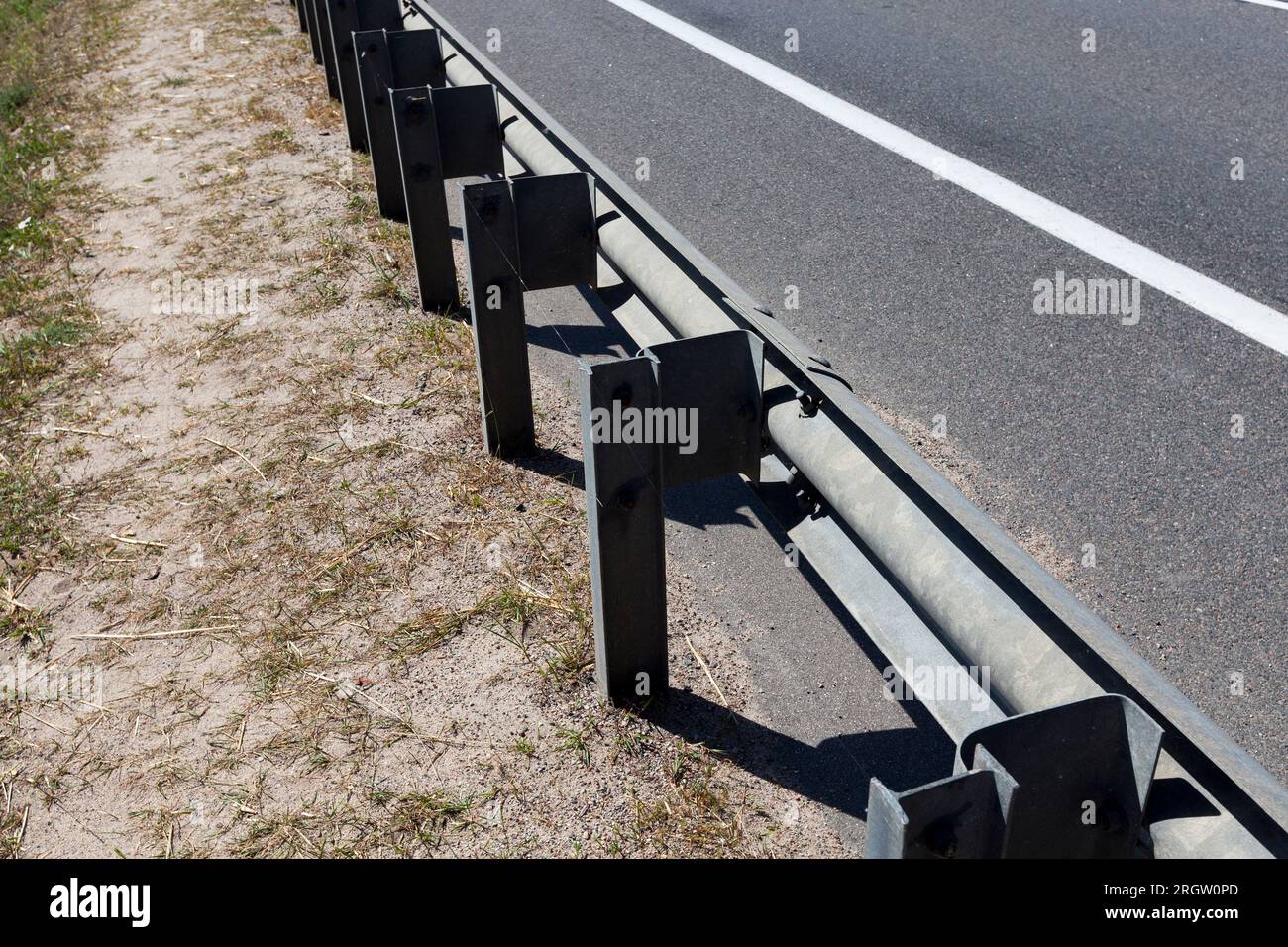 steel fences on the road to ensure the safety of cars, part of a ...