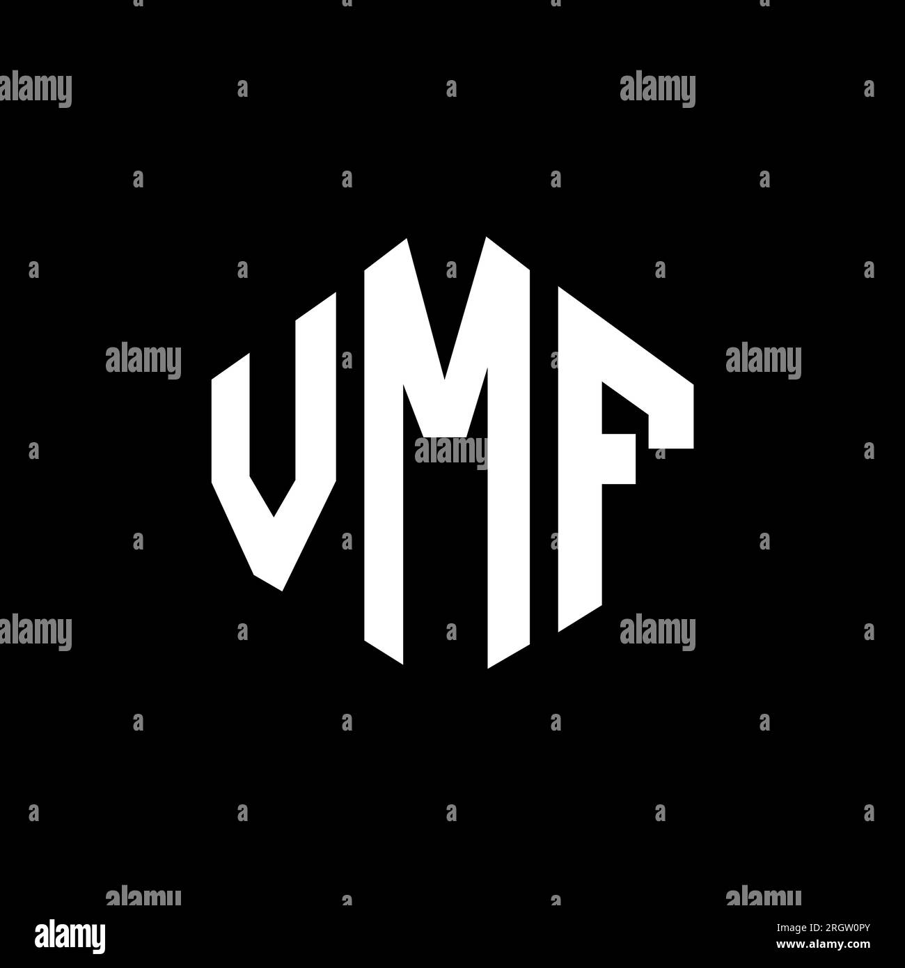 VMF letter logo design with polygon shape. VMF polygon and cube shape ...