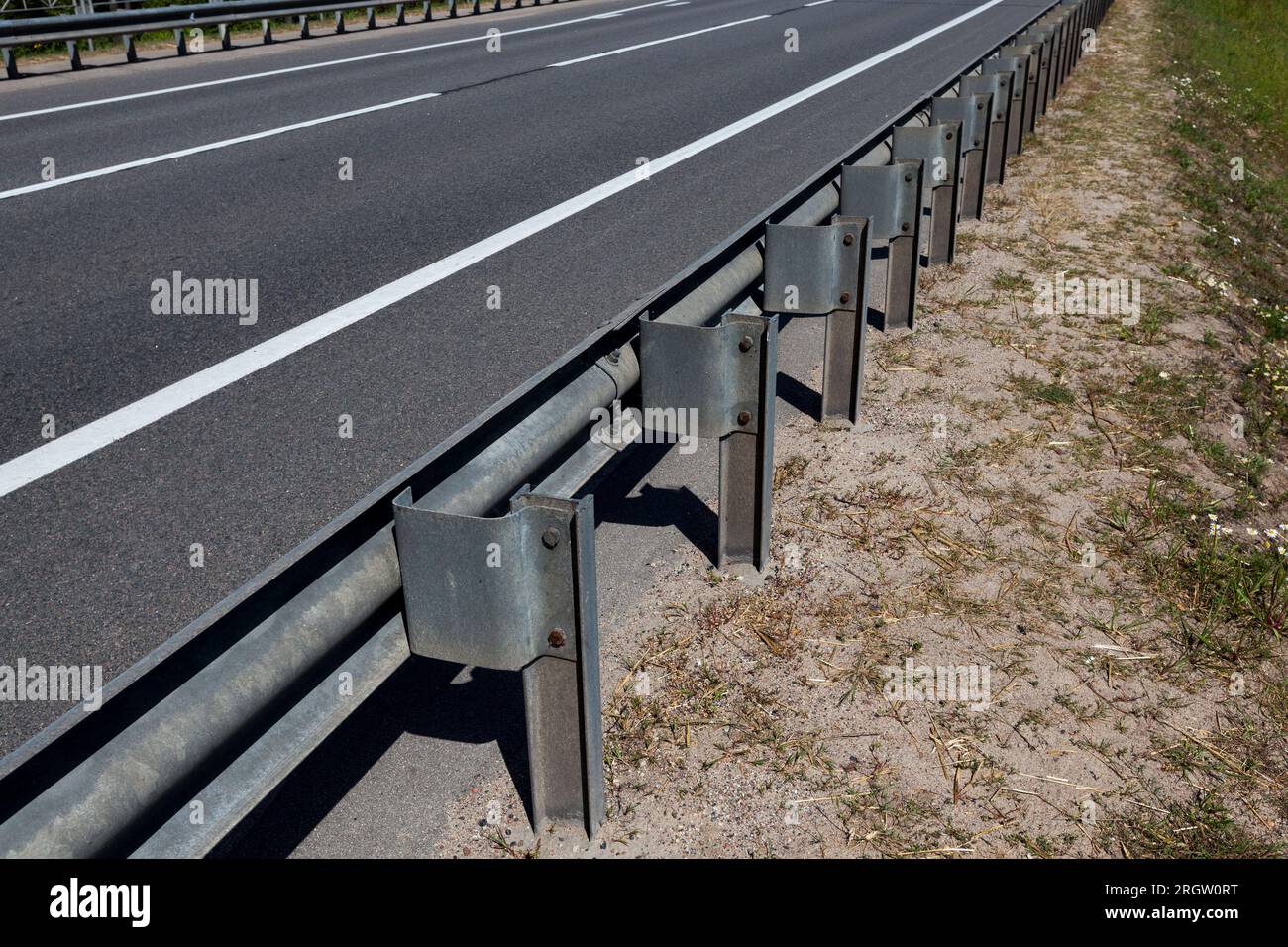 steel fences on the road to ensure the safety of cars, part of a ...