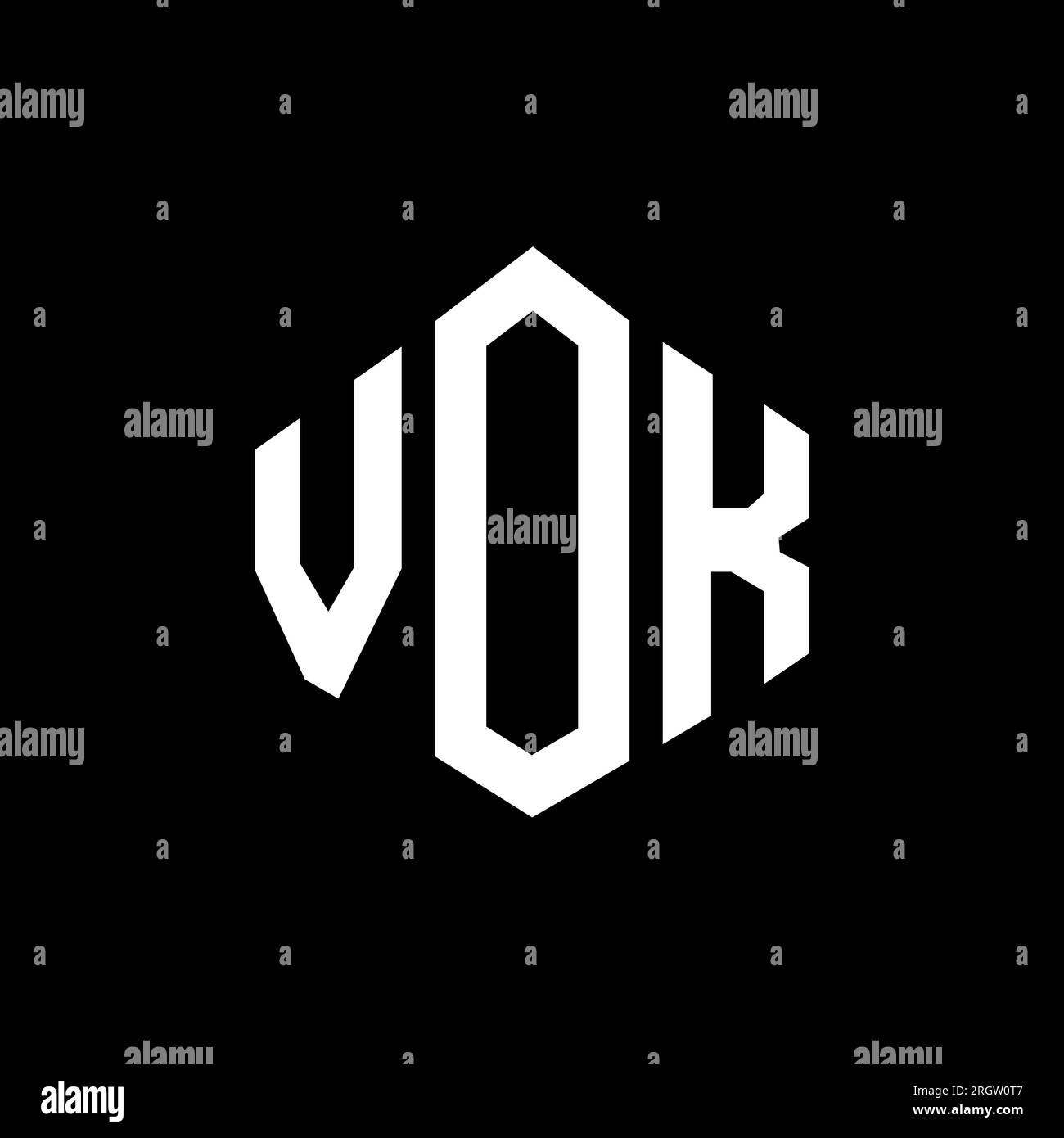VOK letter logo design with polygon shape. VOK polygon and cube shape ...