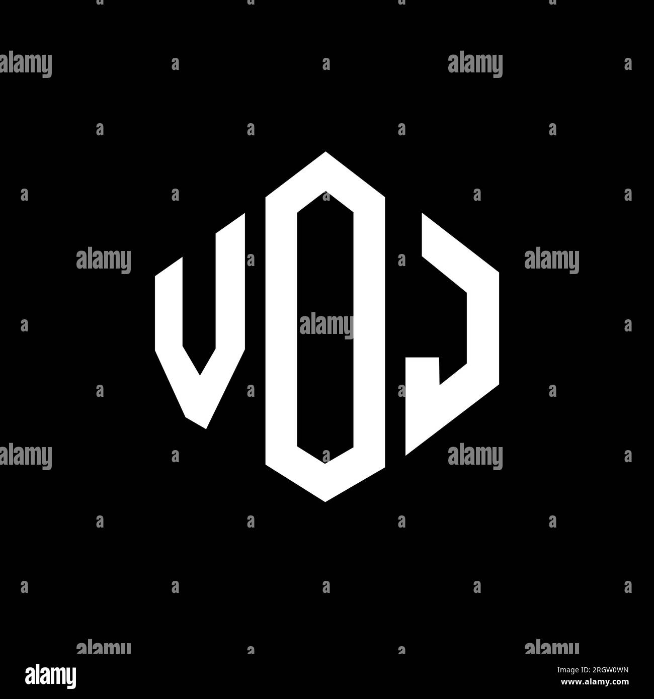 VOJ letter logo design with polygon shape. VOJ polygon and cube shape ...
