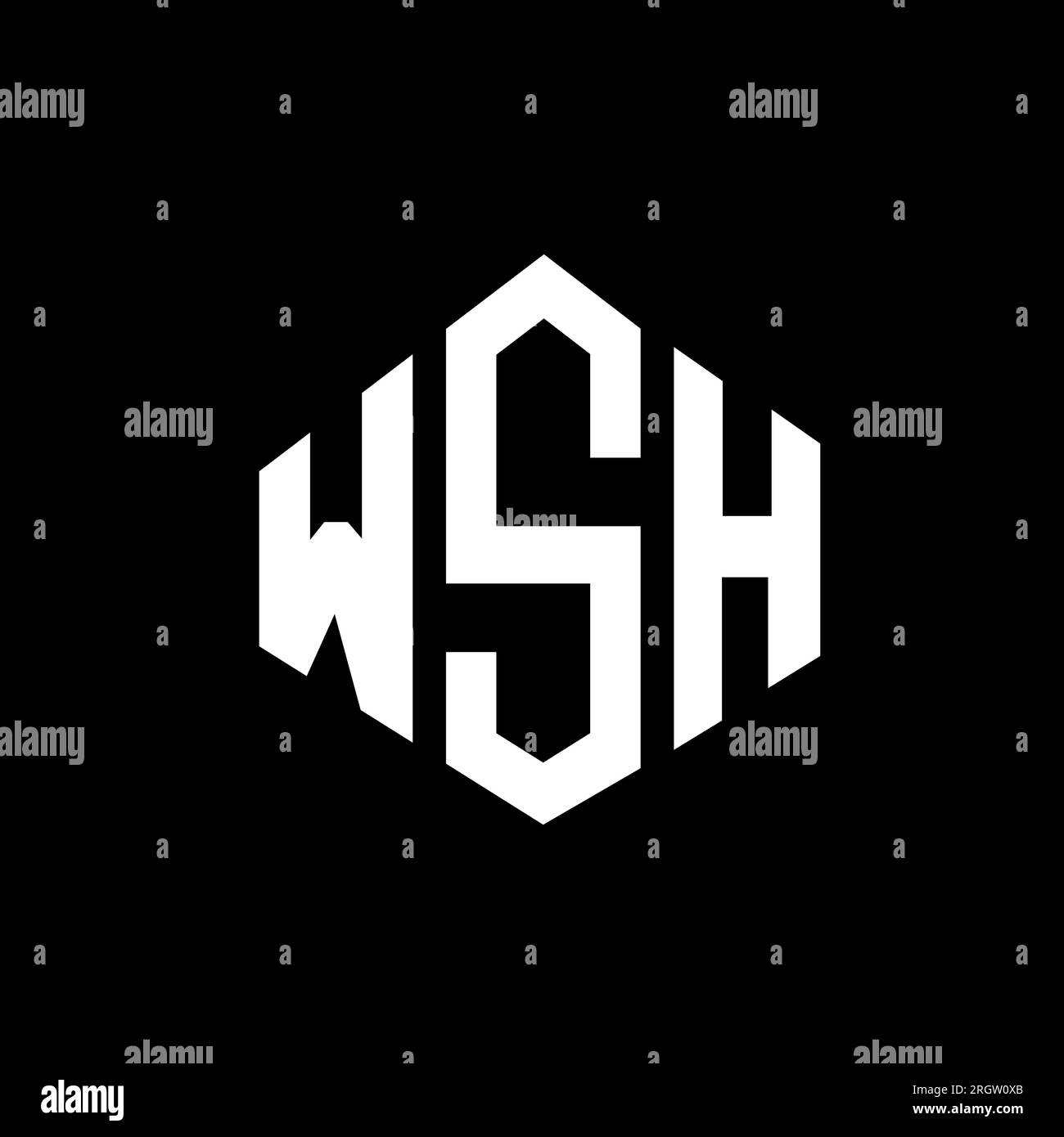 WSH letter logo design with polygon shape. WSH polygon and cube shape ...