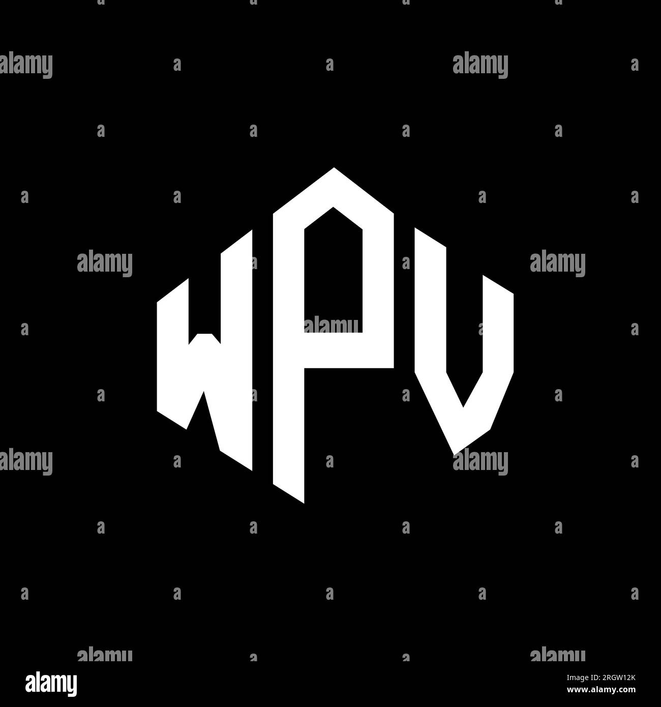 WPV letter logo design with polygon shape. WPV polygon and cube shape ...