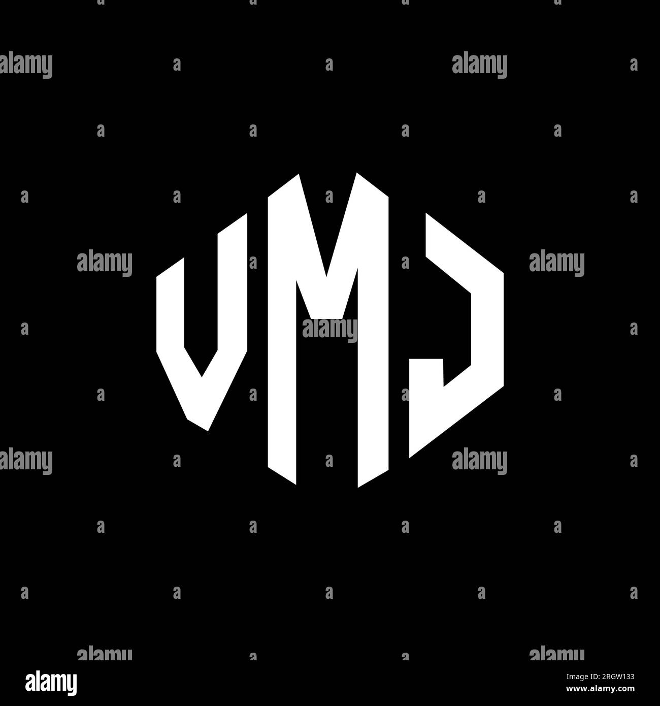 VMJ letter logo design with polygon shape. VMJ polygon and cube shape ...